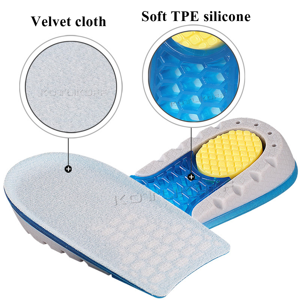 Silicone Gel Height Increase Insoles For Growth Shoe Heel Insert Taller ...