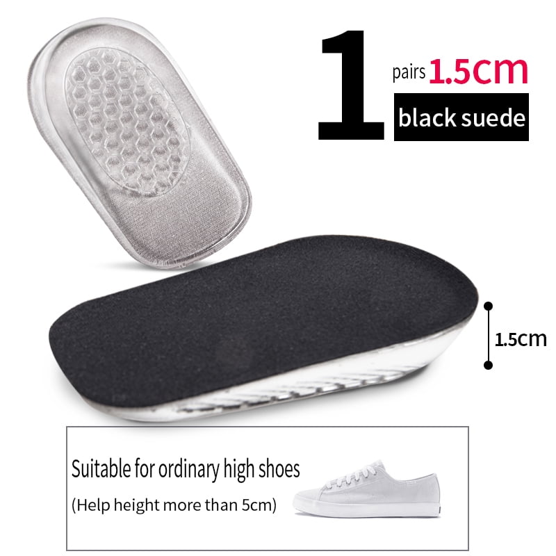 Silicone Gel Invisible Height Increase Insole Heel Lifting Inserts Shoe ...