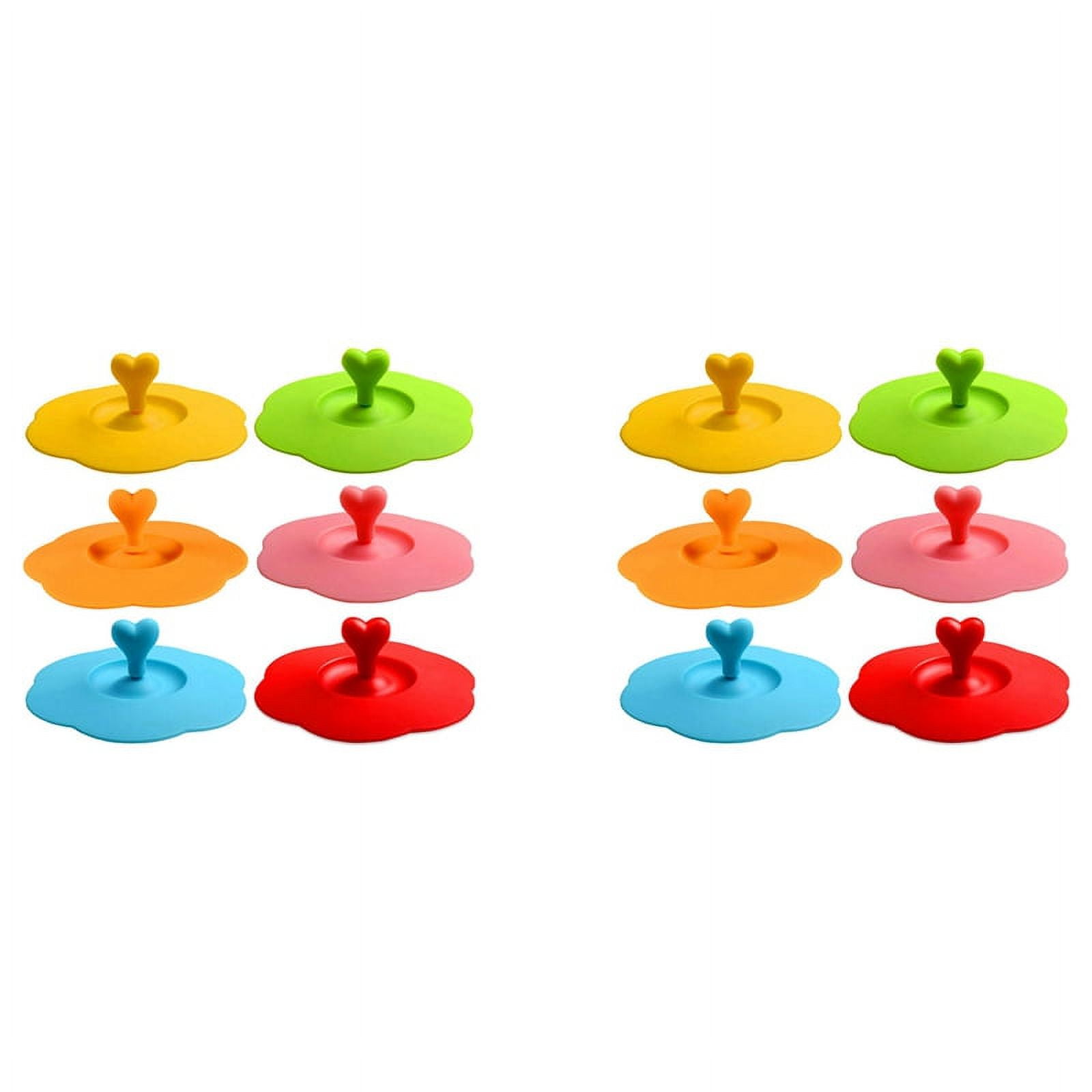 Silicone Glass Cup Covers,12Pcs Silicone Cup Lids Reusable Anti-Dust ...
