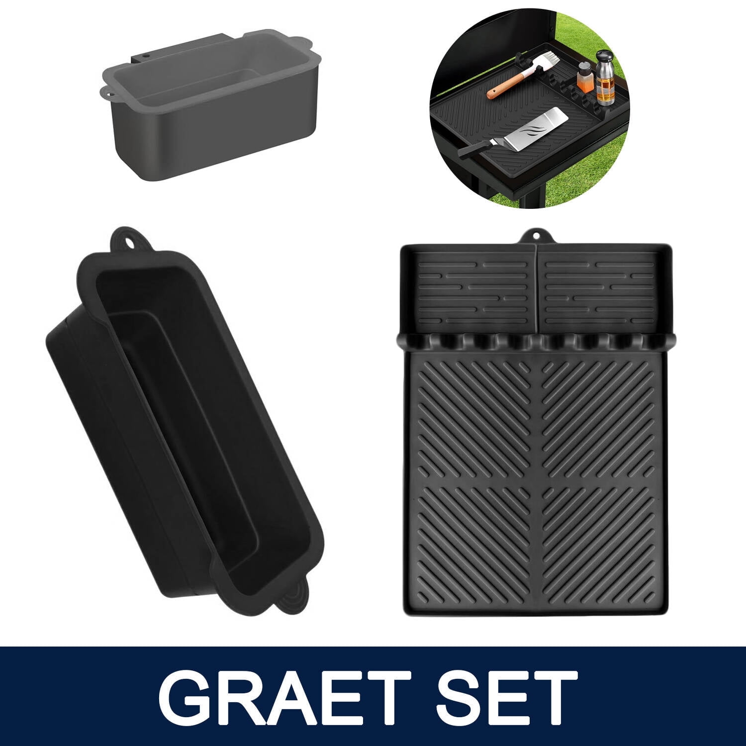 Silicone Grease Cup Liner and Silicone Griddle Tools Mat for Blackstone ...