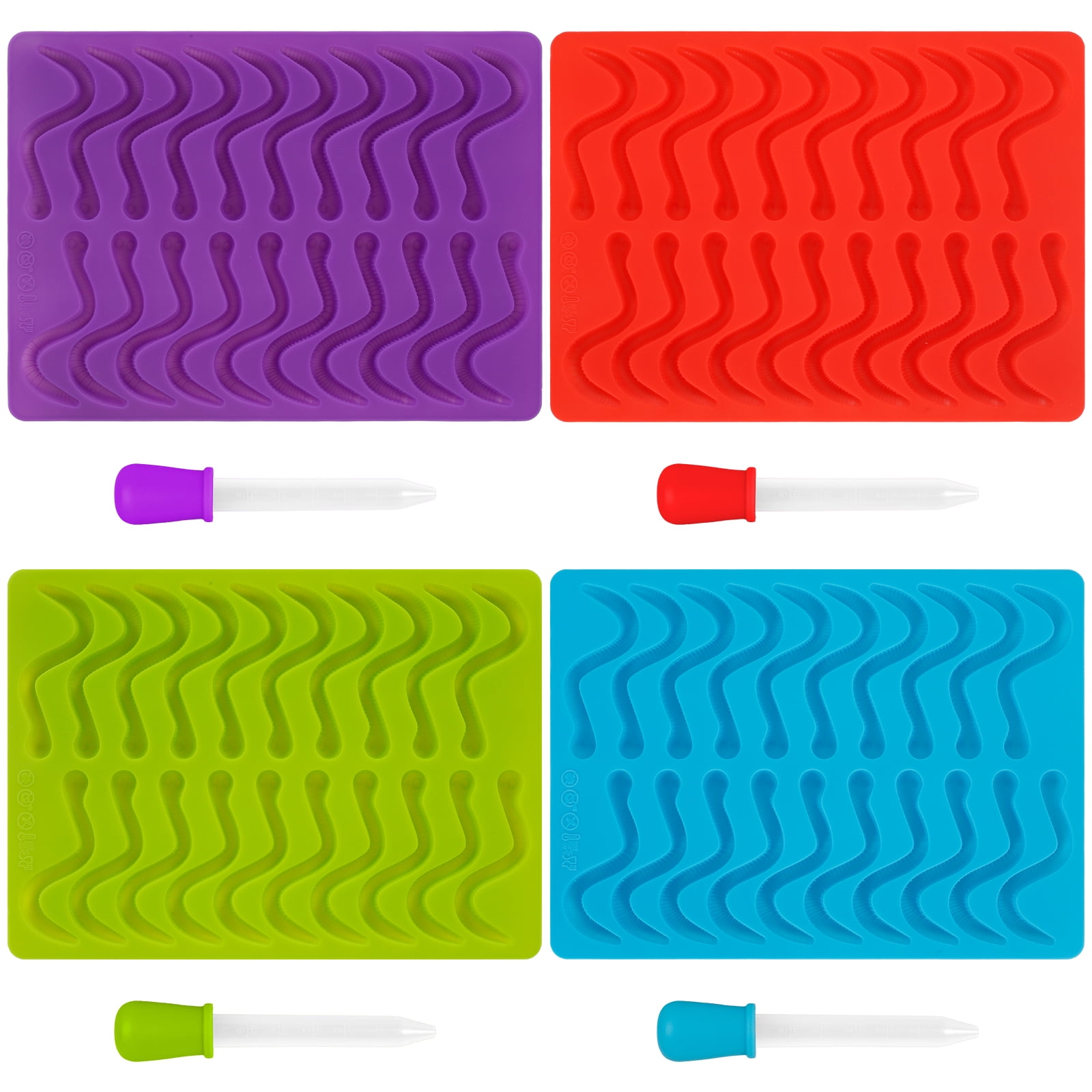 Silicone Gummy Mold with Dropper Easy Release Chocolate Gummy Mold Heat ...