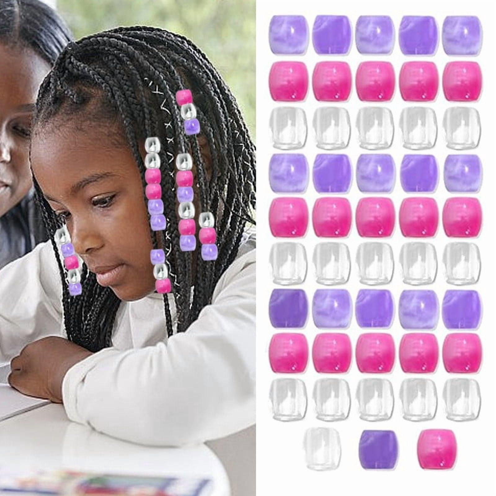 Silicone Hair Beads for Women Girls Braids, Acrylic Beads Wig Hair ...