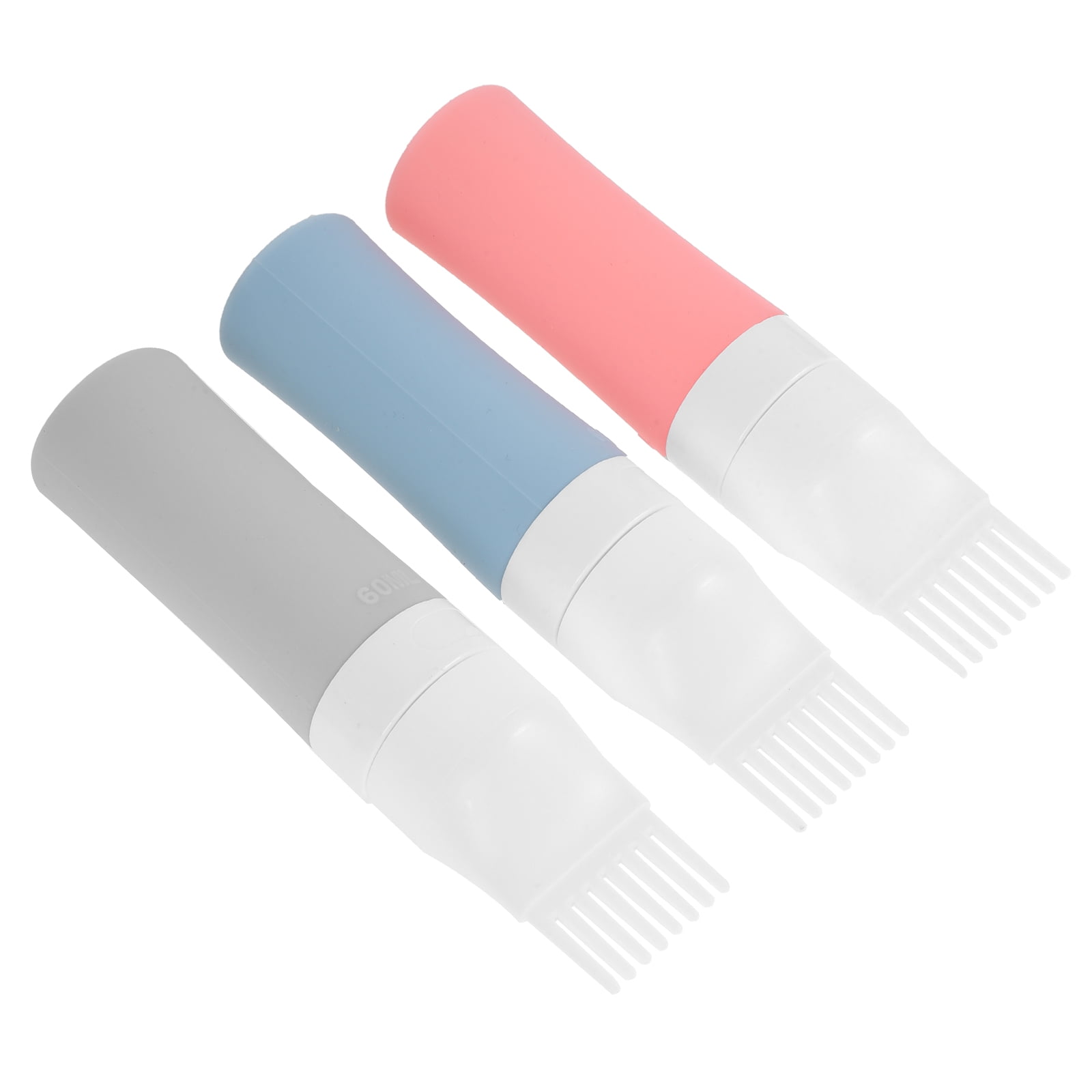 Silicone Hair Dye Bottle Coloring Comb Root Applicator For Dyeing 3 Pcs