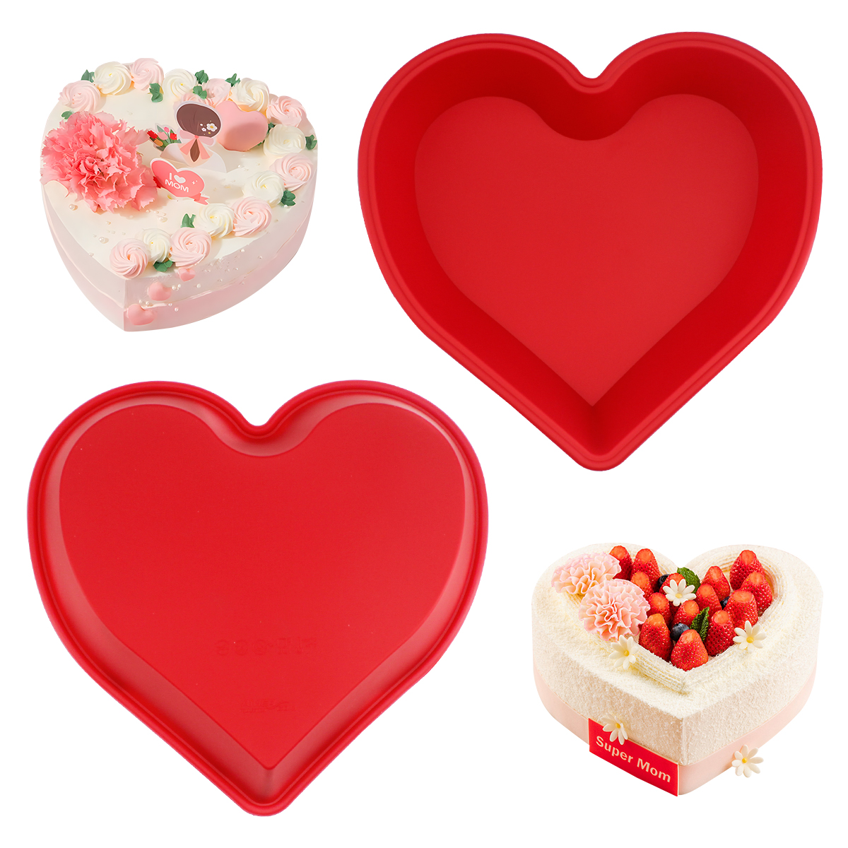 1pc 8Inch Creative Cake Mold Heart Shape DIY Baking Mold Baking Cake ...