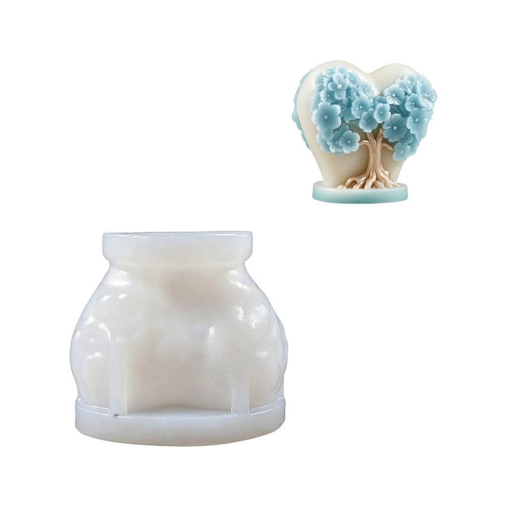 Silicone Heart Shaped Florals Candle Making Mould For Candle And ...