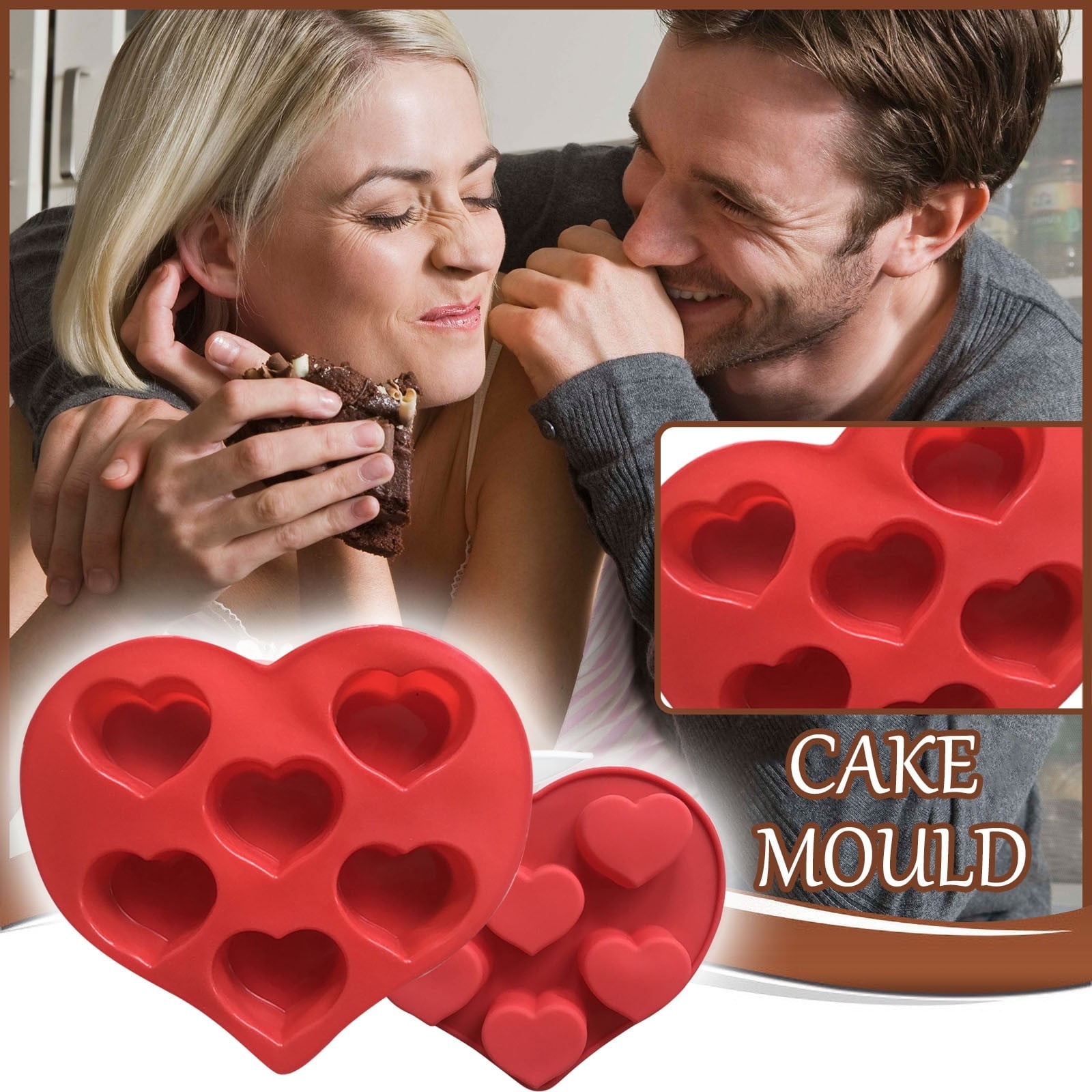 Silicone Heart Shaped Muffin Pan - Mini Heart Shaped Silicone Molds for ...