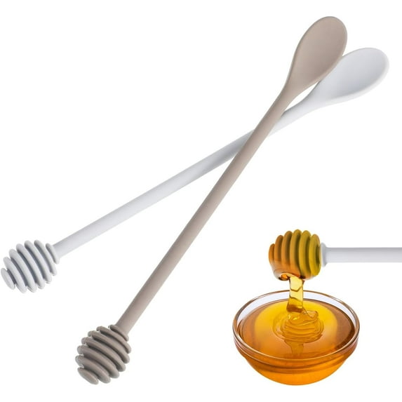 Silicone Honey Dipper Spoon with Long Handle Nylon Stirrer for Honey ...