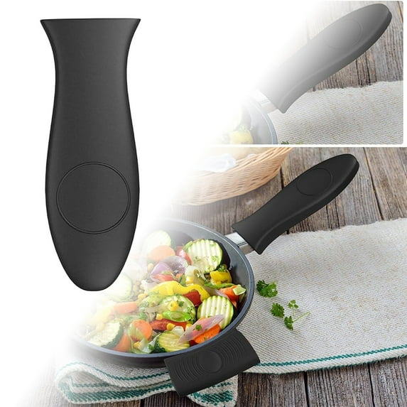 Silicone Hot Frying Pan Handle Cover Rack Sliding For Easy And Cleaning ...