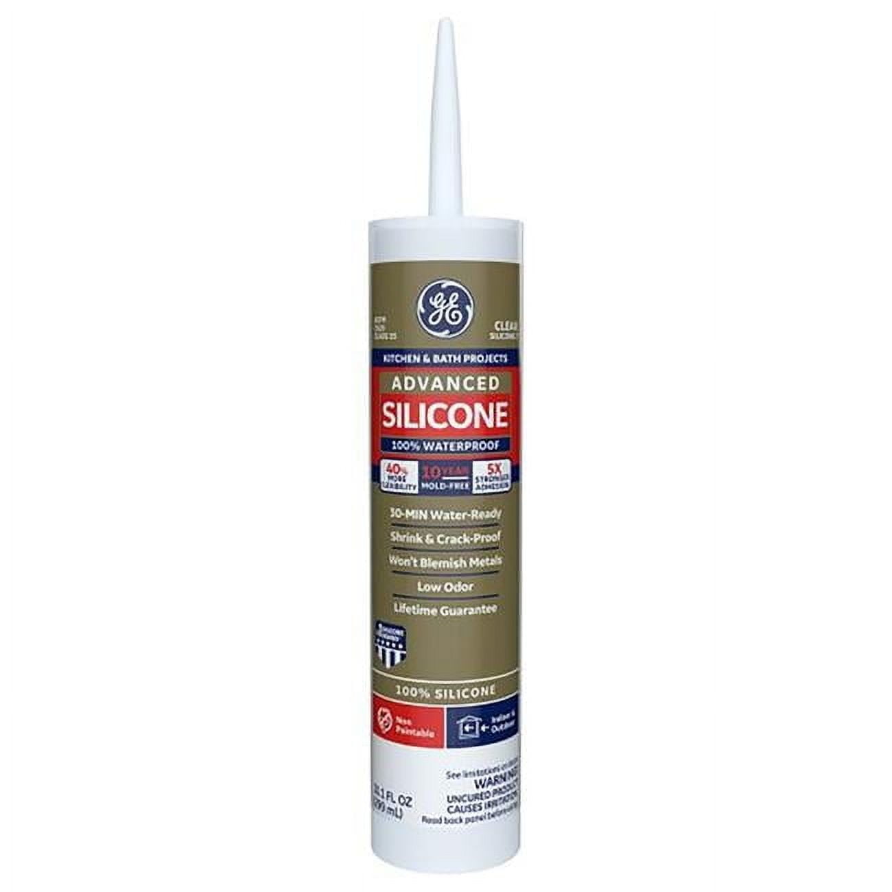 GE Advanced Silicone 2 Kitchen & Bath Sealant, Clear, Indoor & Outdoor ...
