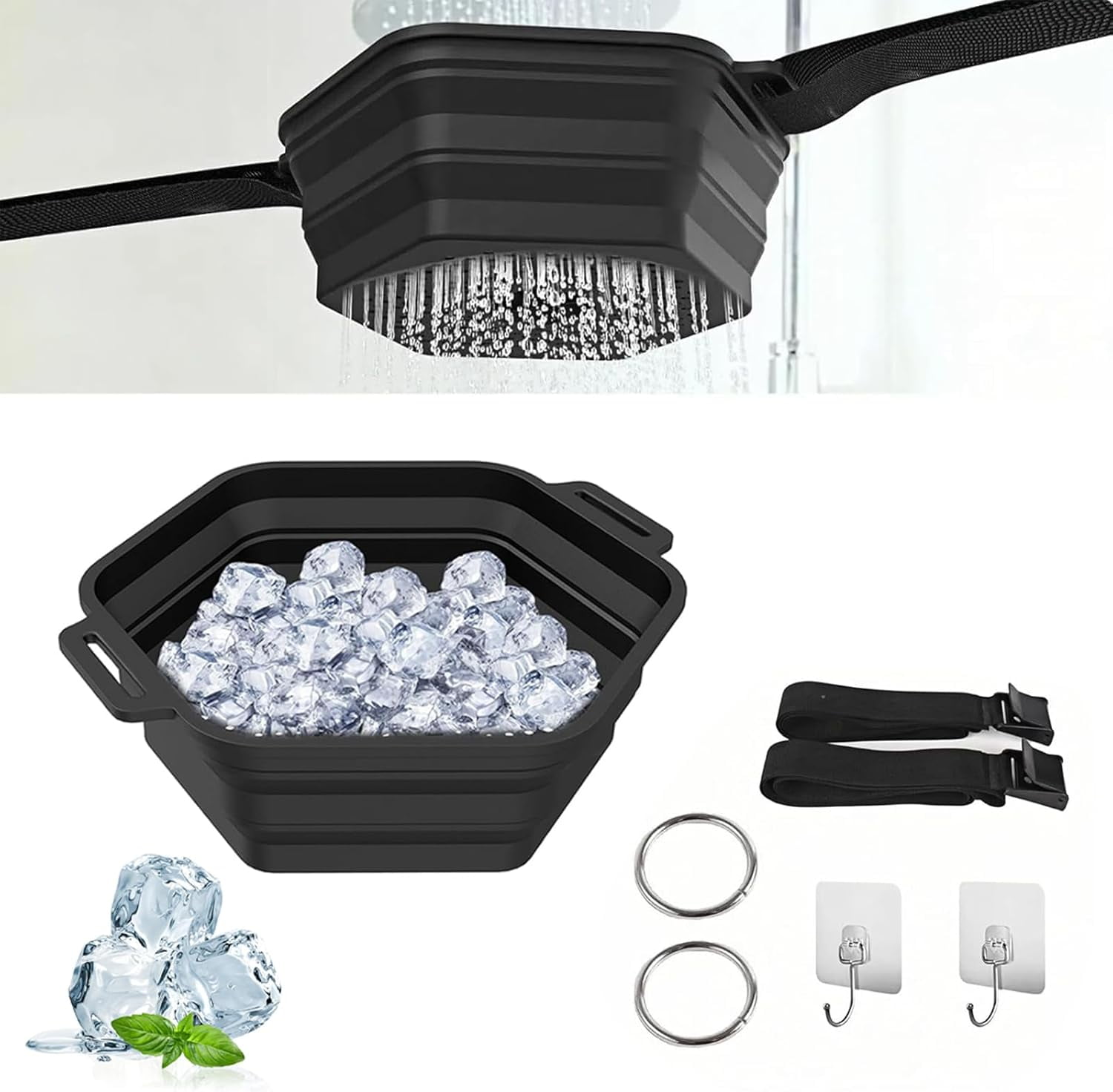 Silicone Ice Bath Tub Bucket for Bathing, Portable Mini Foldable Ice ...