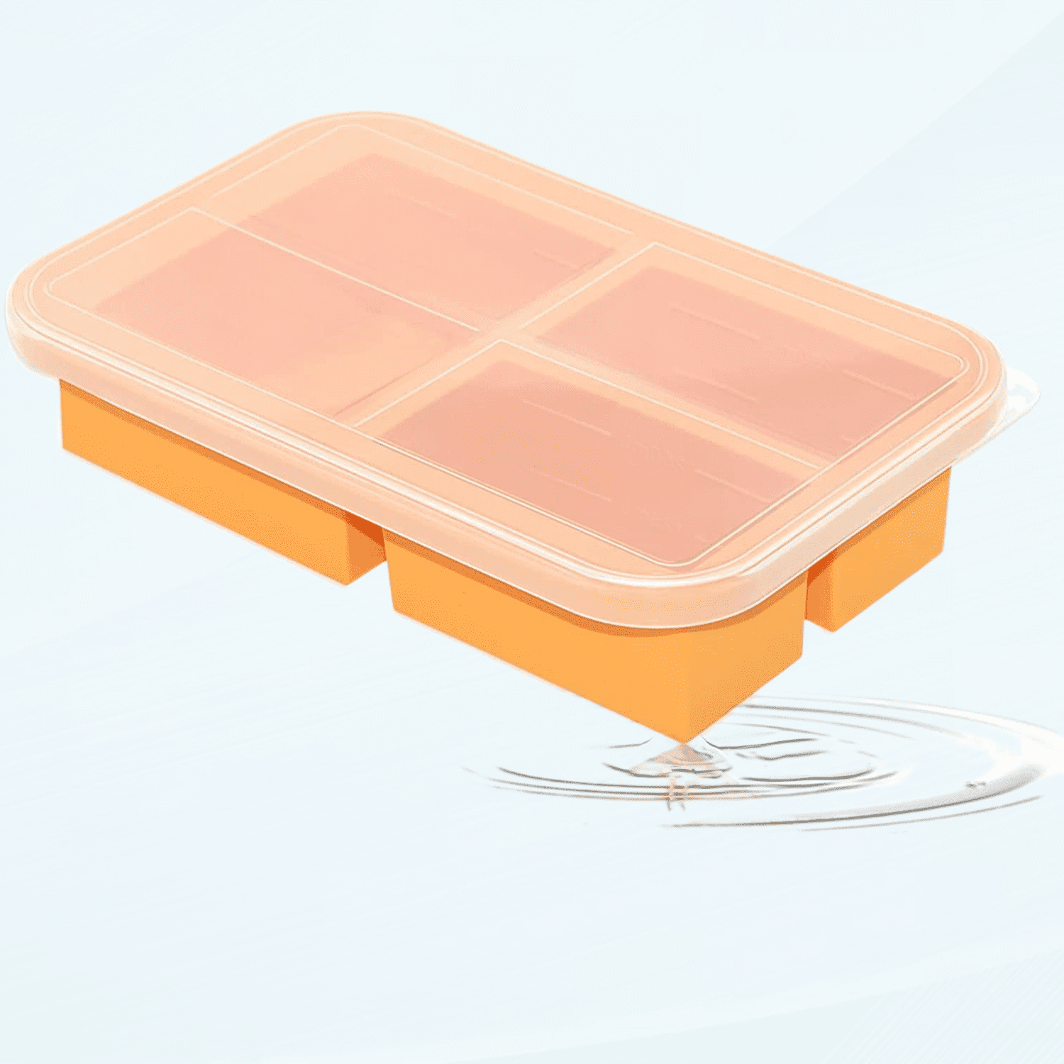 Silicone Ice Cube Freezing Tray With Lid, 1 & 2 Cups Silicon Food ...