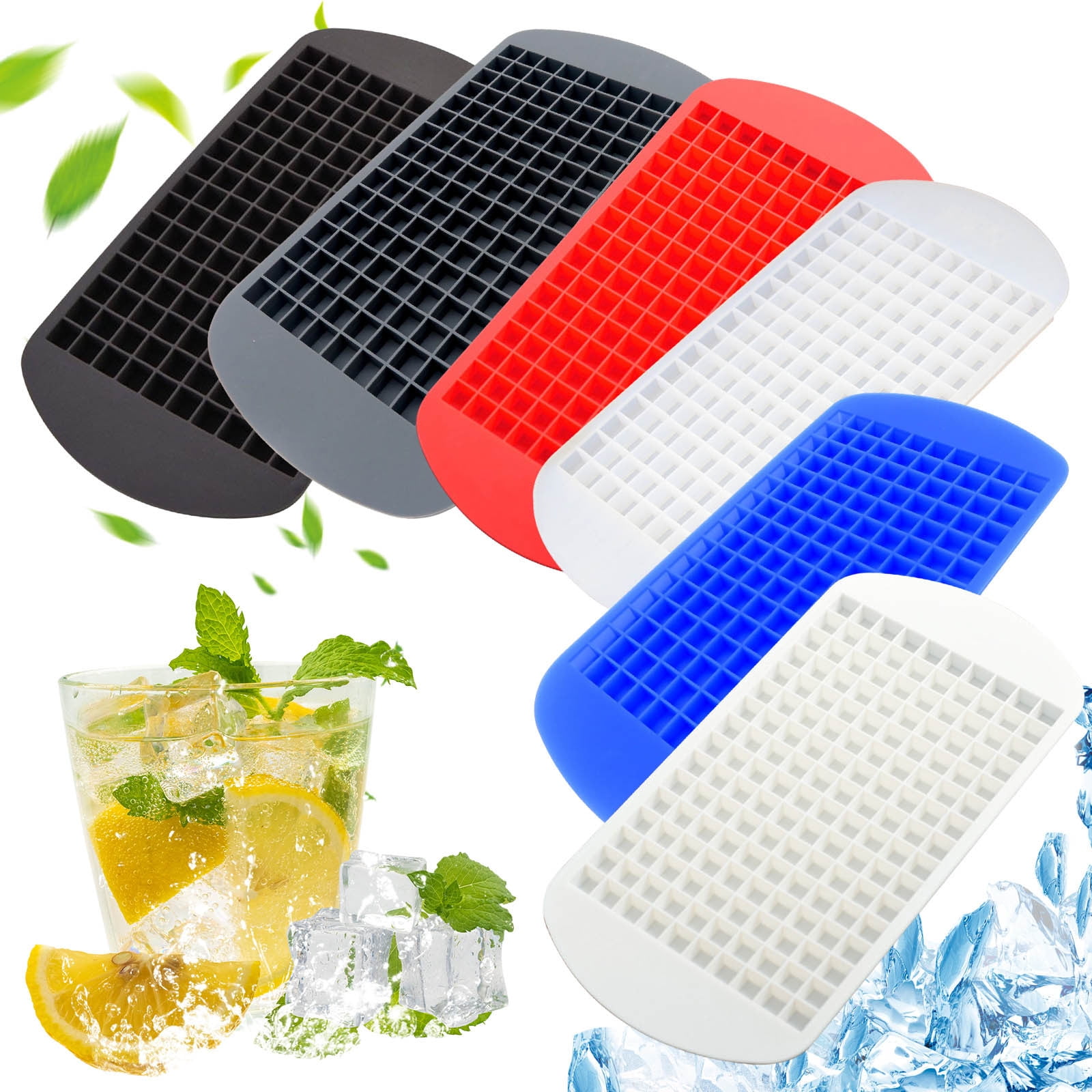 Silicone Ice Cube Tray 160-Cell | Food Grade Flexible Rectangle Mold ...