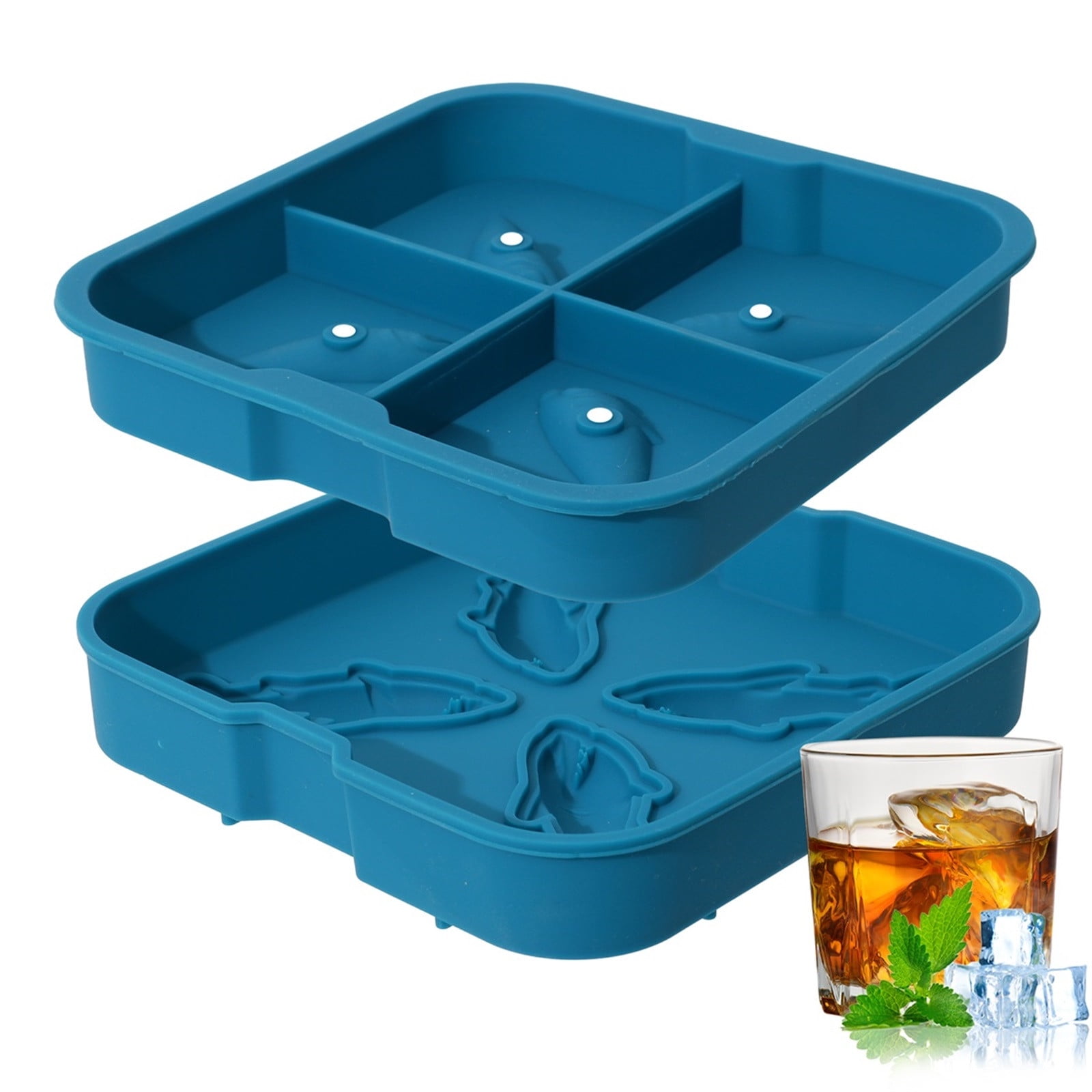 Silicone Ice Cube Tray Food Grade Mould Non-Toxic Material Easy Demold ...