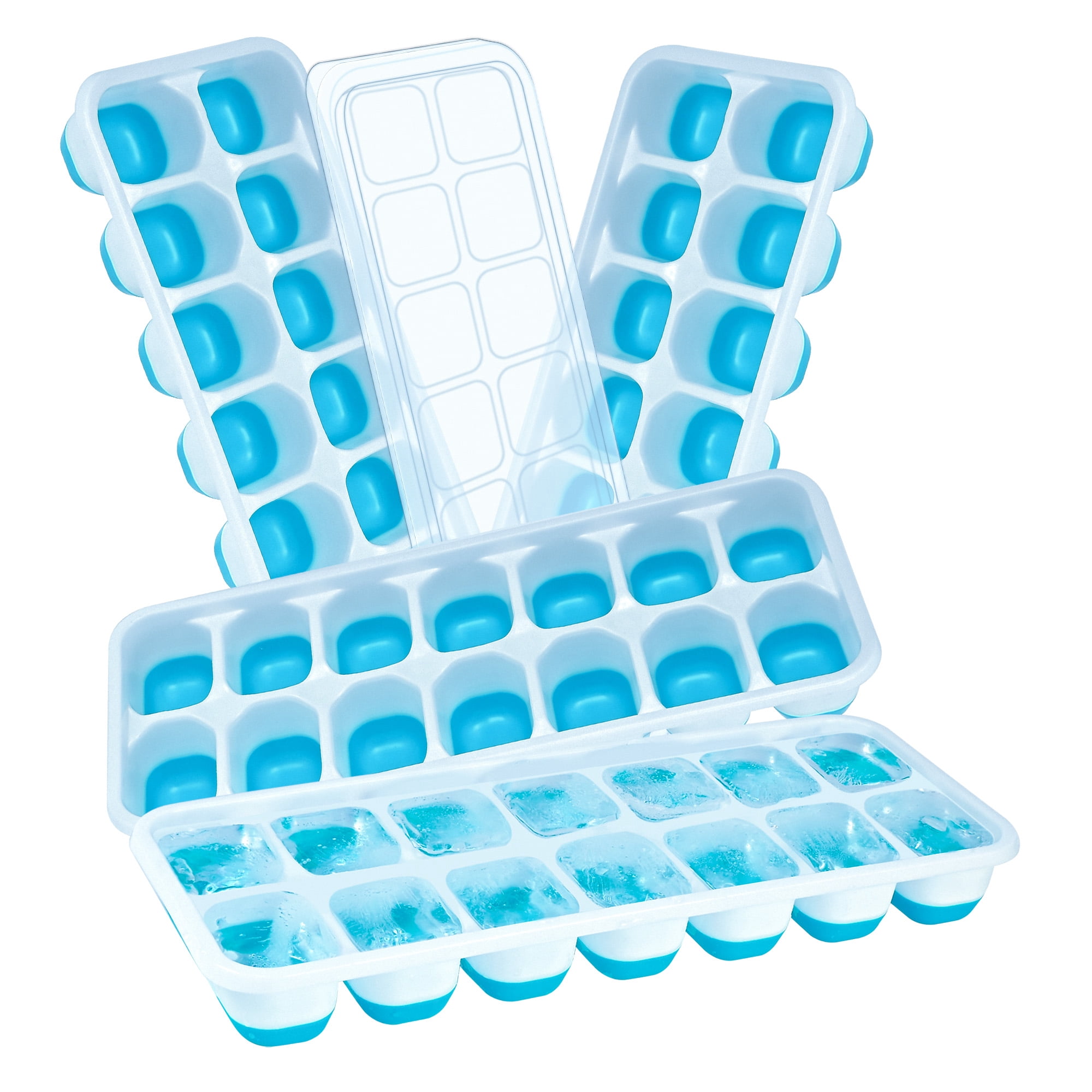 Silicone Ice Cube Tray, 4 Pack Easy-Release & Flexible 14-Ice Cube ...