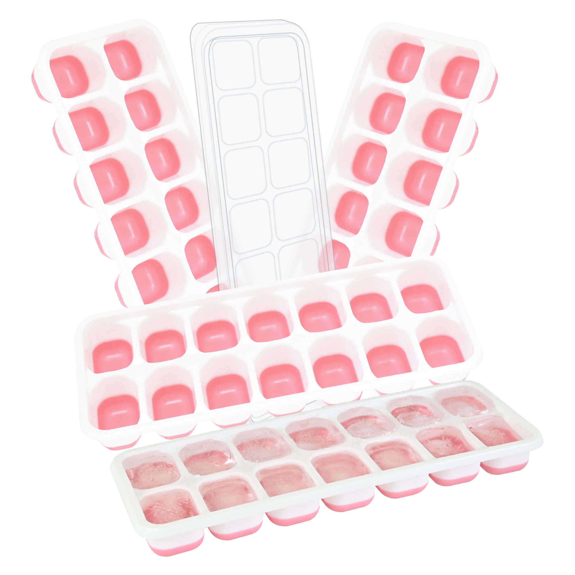 Silicone Ice Cube Tray, 4 Pack Easy-Release & Flexible 14-Ice Cube ...