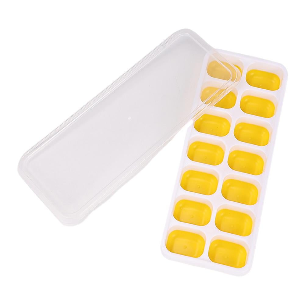 Silicone Ice Cube Tray Square Mold With Lid Easy Release Soft Bottom Non Stick Freezer Safe ...