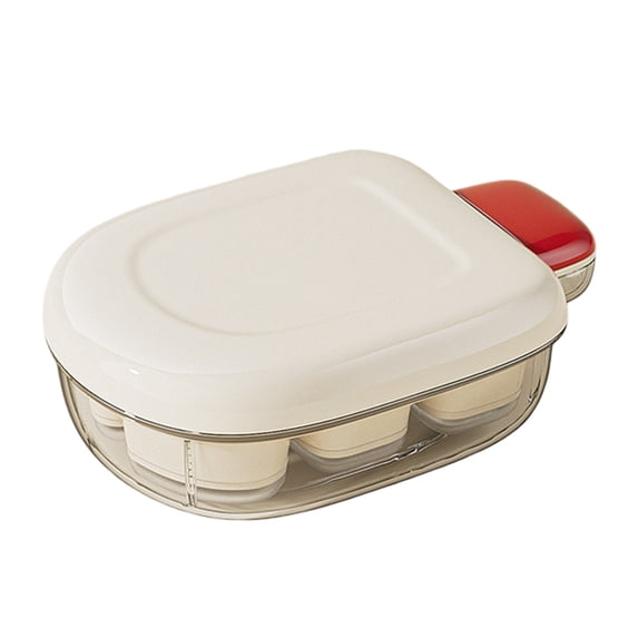Silicone Ice Cube Tray with Lid 6 Compartment Easy Release Compact for ...