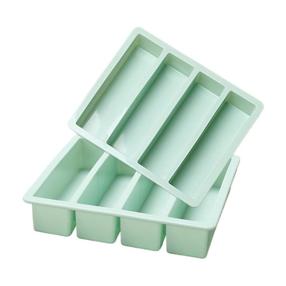 Silicone Ice Cube Trays - 4 Compartments BPA-Free Flexible Molds, Easy ...