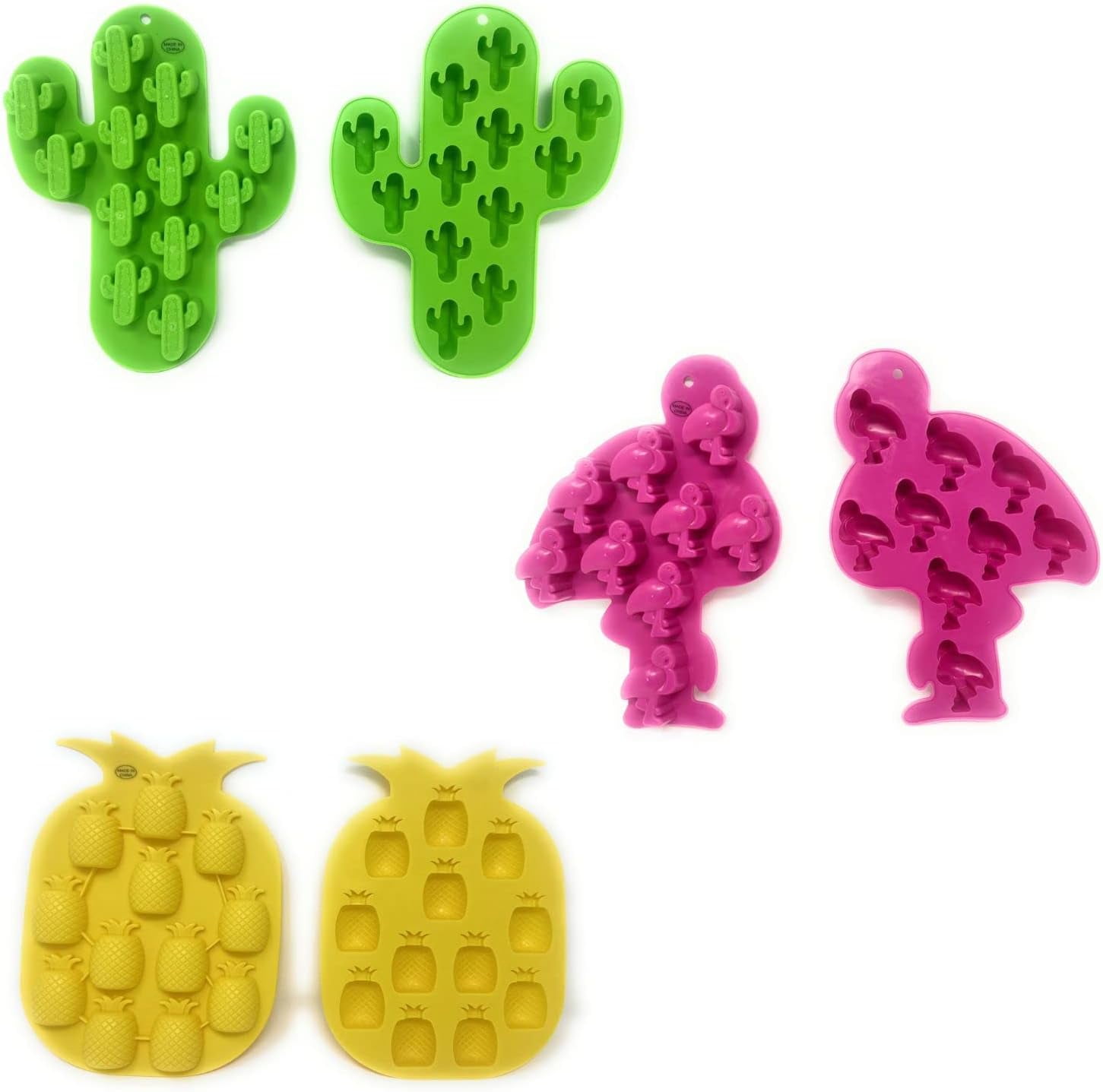 Silicone Ice Cube Trays Shapes Set Of 6 Pcs - Including Cactus Silicone ...
