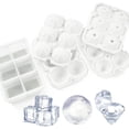 Silicone Ice Cube Trays Square Sphere Diamond Shape 3 Pack, White ...