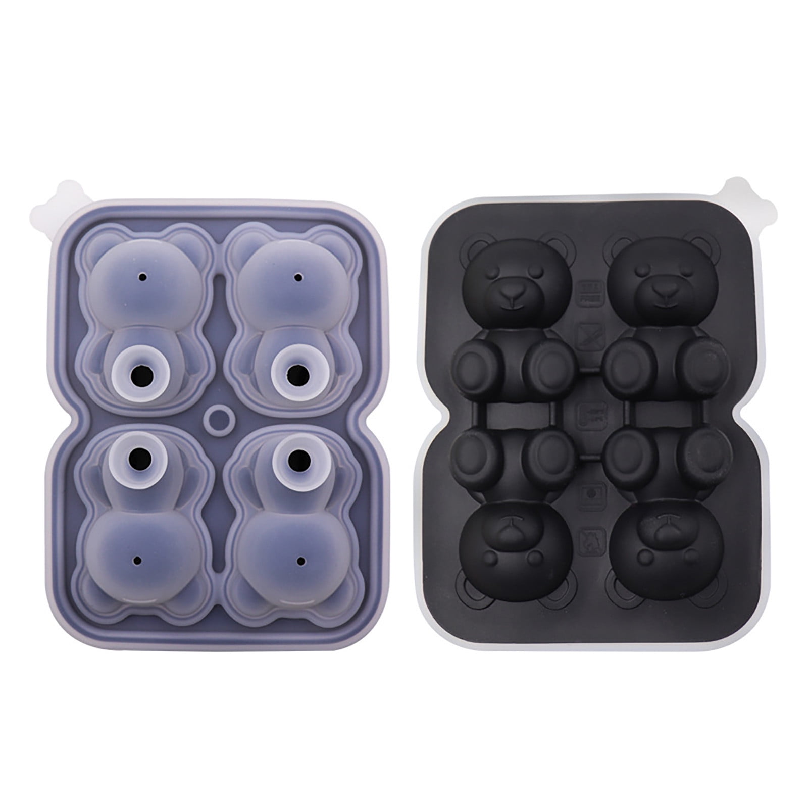 Silicone Ice Cube With Fun Shapes Mould Food Grade Silicone 4 Grids ...