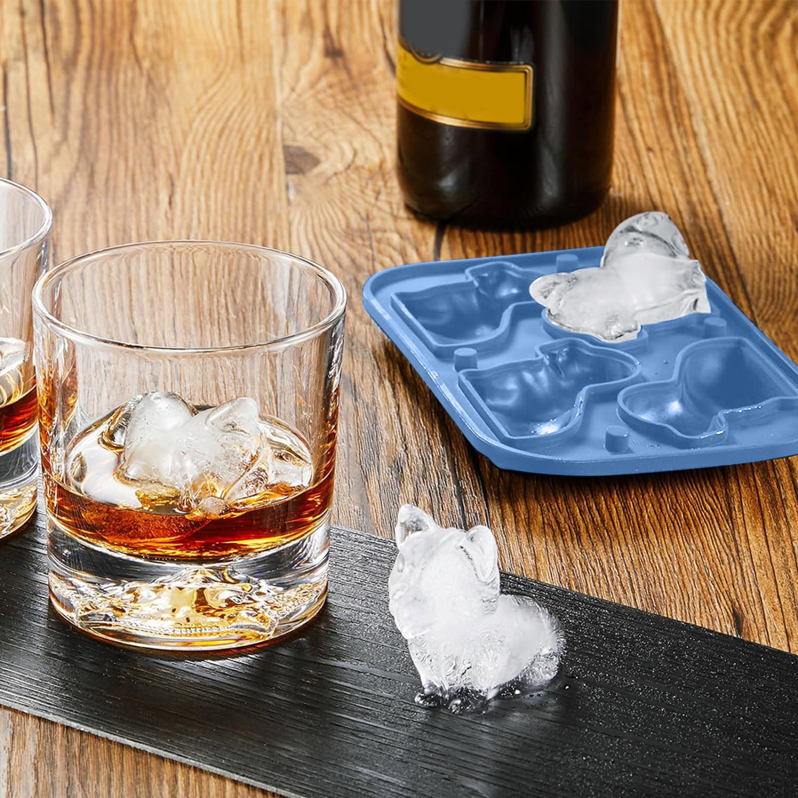 Silicone Ice Mold,Corgi Pet Dog Ice Cube Tray,4 Hole Silicone Large Ice ...