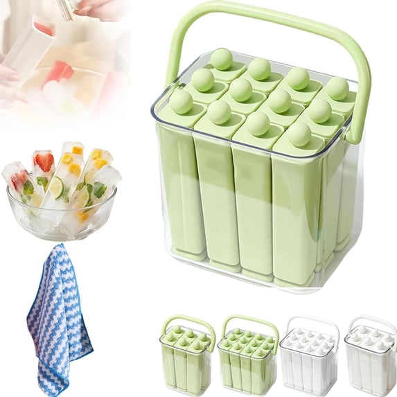 Silicone Ice Stick Tray with Lid and Storage Caddy, Easy Release Food ...