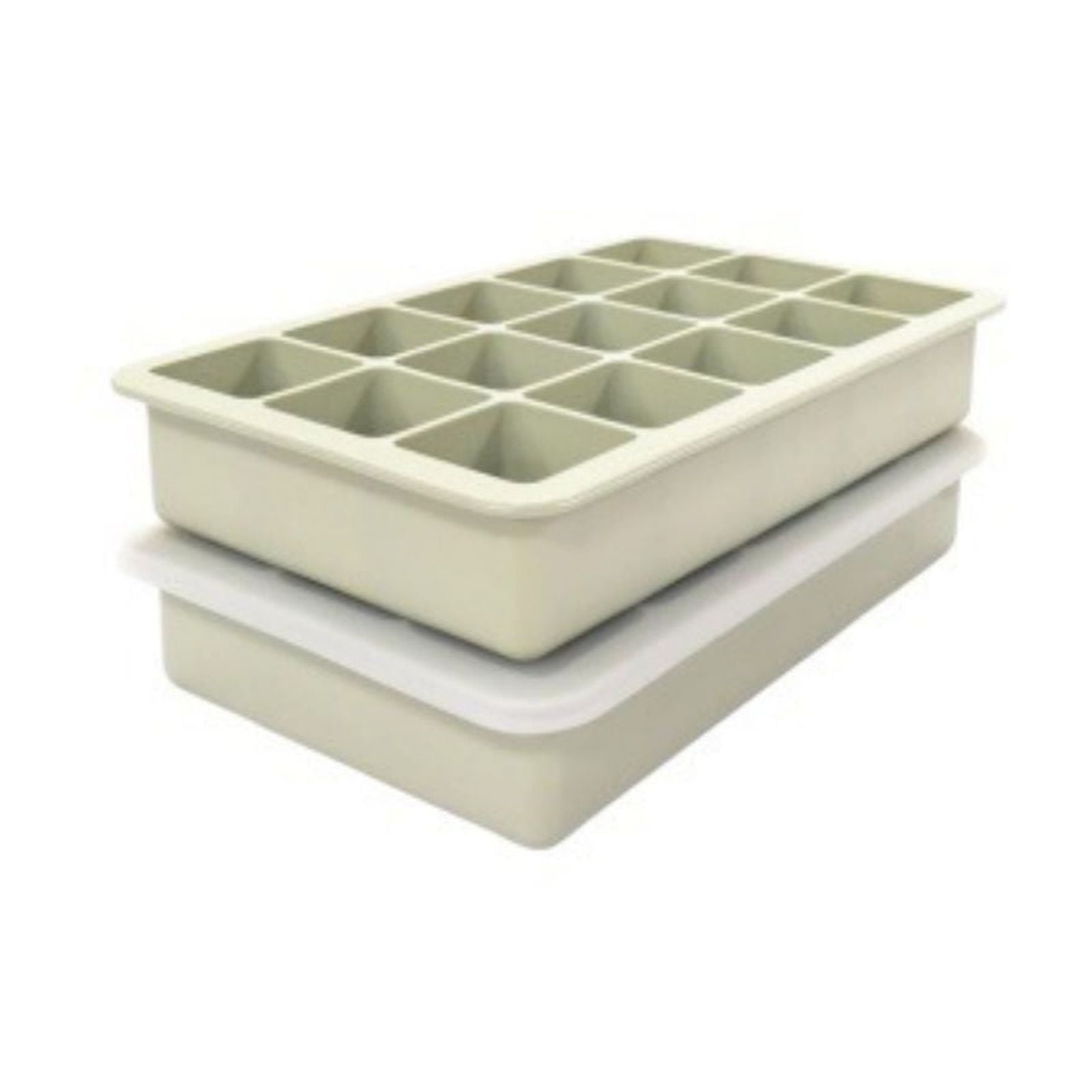 Silicone Ice Tray 60 Count Large Cubes Non-Slip Base Clear Design for ...