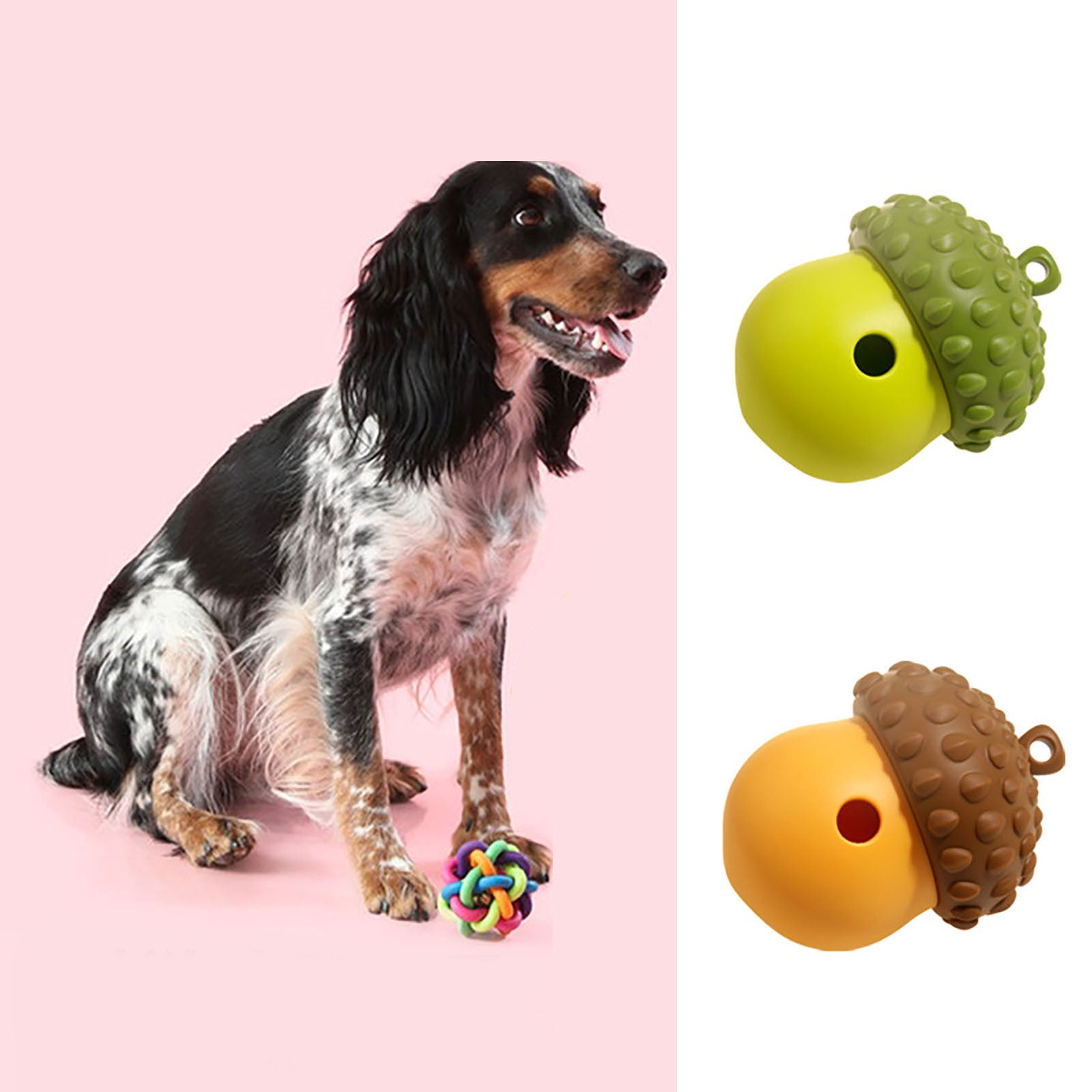 Silicone Interactive Pet Treat Dispensing Toy | Leaky Food Ball for ...