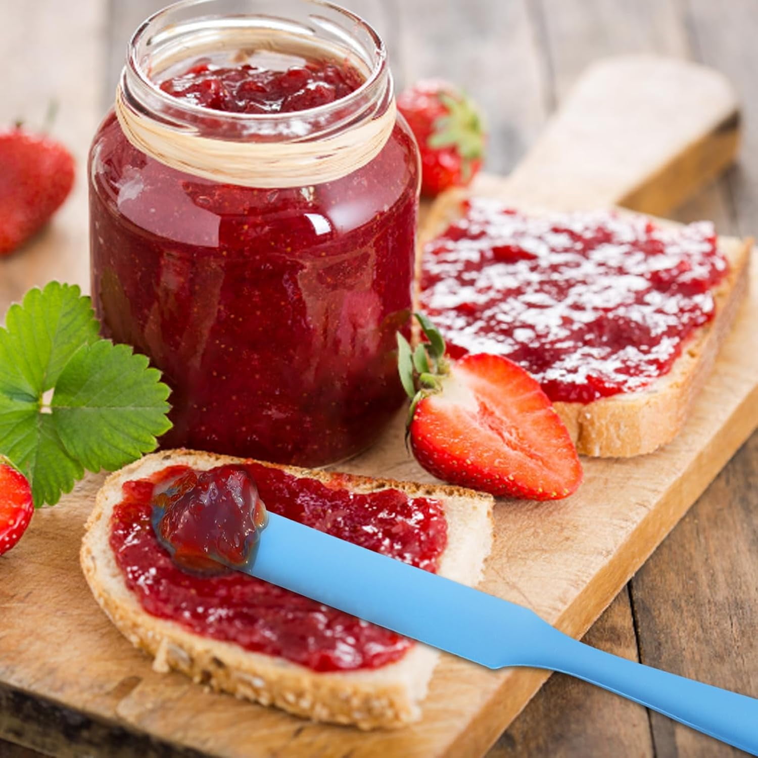 Silicone Jar Spatula with Long Handle, Jam Spreader Cake Cream Butter ...