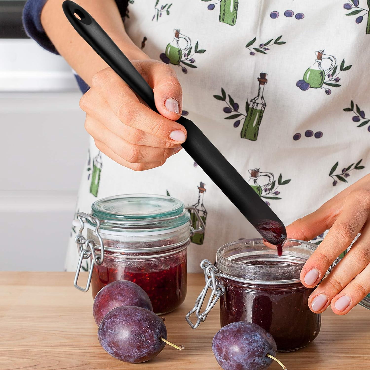 Silicone Jar Spatulas Set Large and Medium Rubber Butter Cake Cream ...