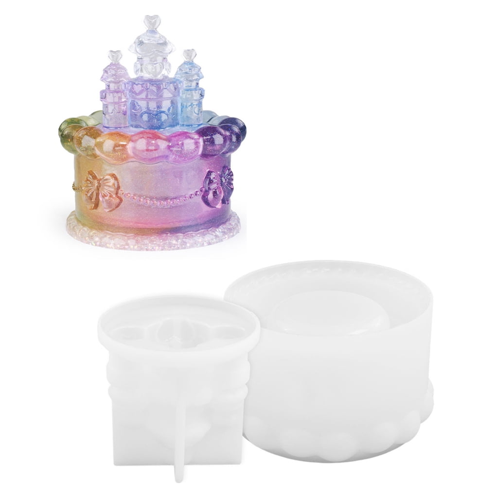Silicone Jewelry Box Molds Epoxy Resin Mould Cake Castle Shape for ...