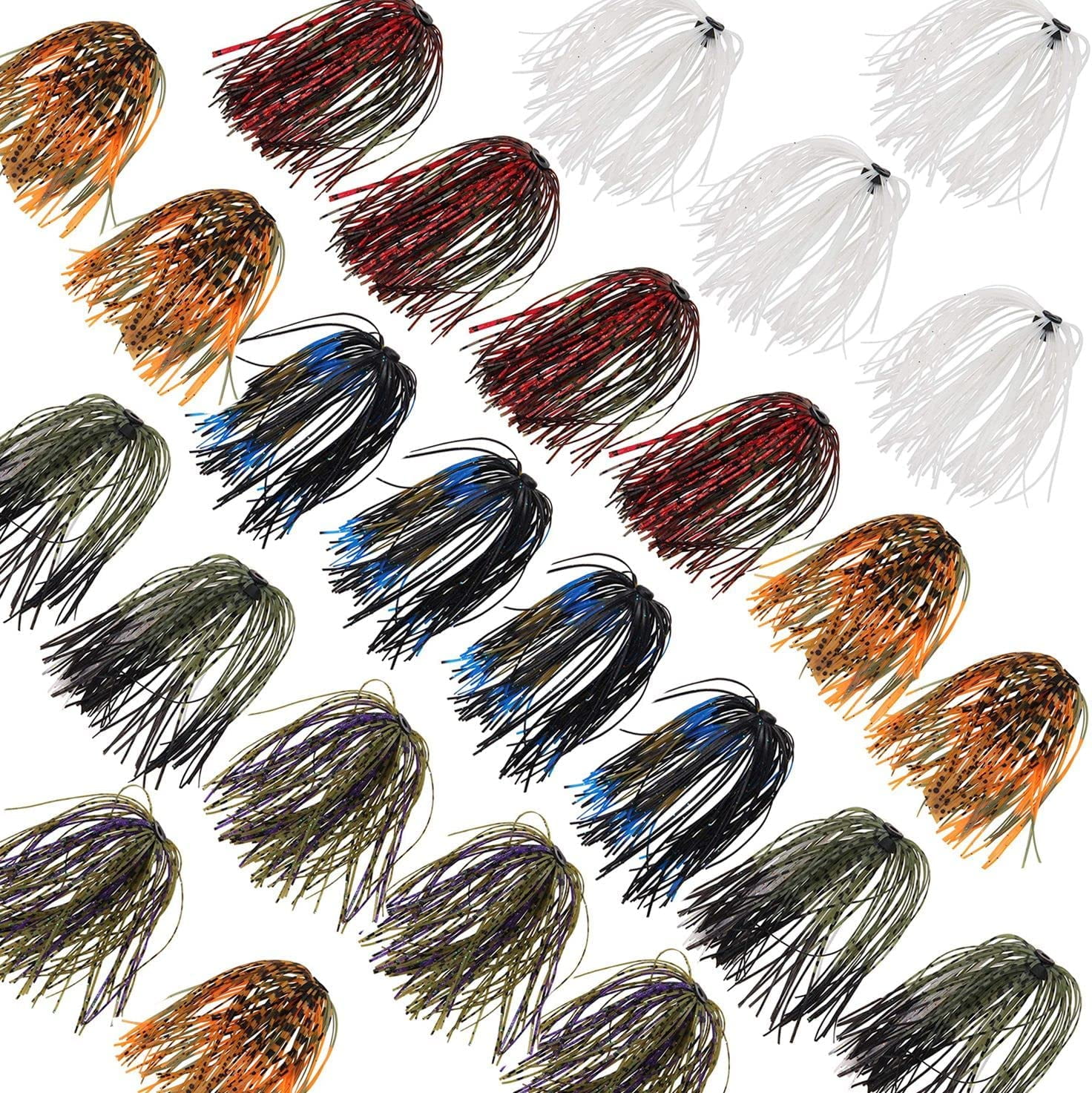 Silicone Jig Skirts Fishing DIY Bass Jig Lures 18 Bundles Spinnerbait ...