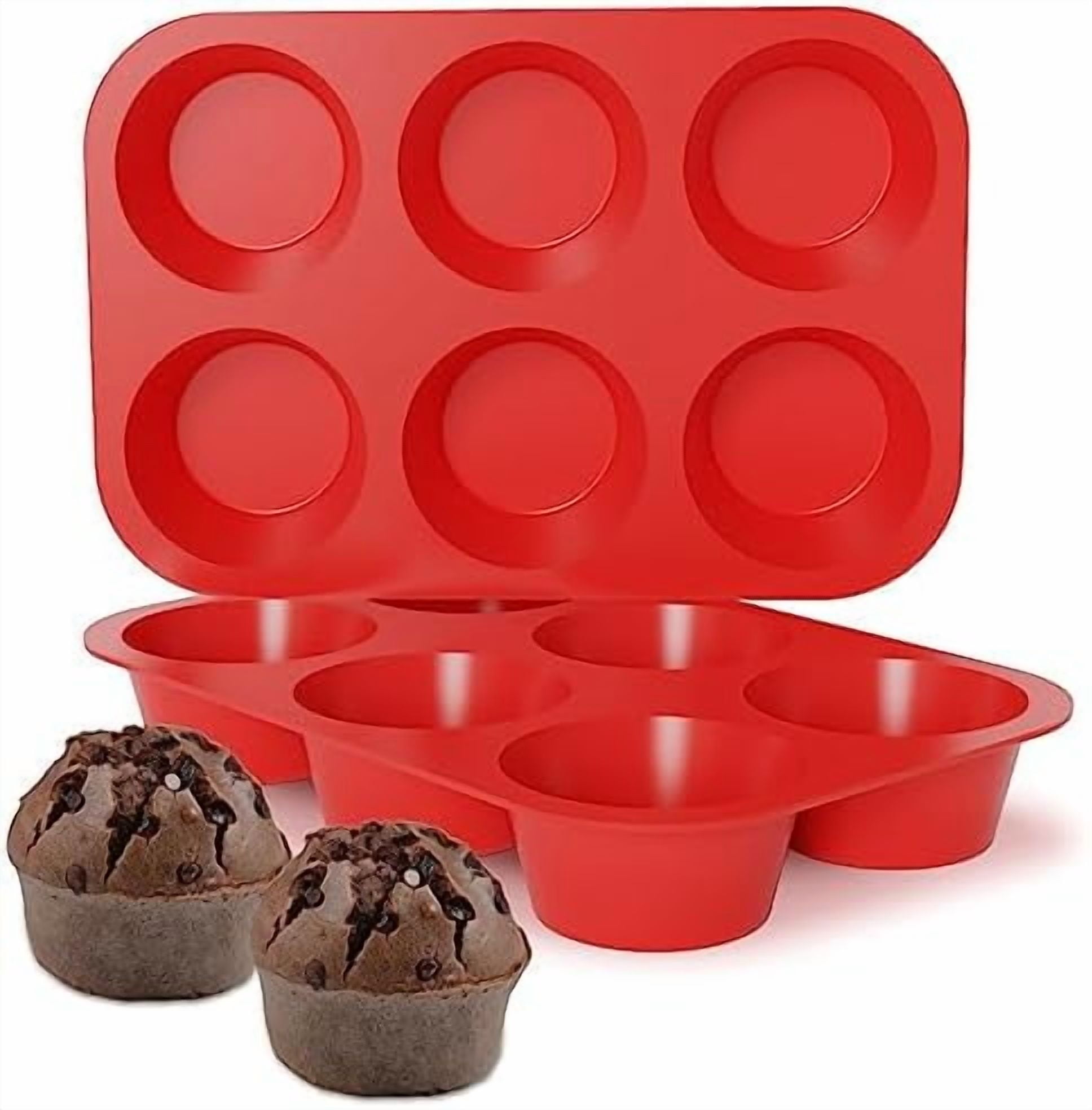 Silicone Jumbo Muffin Pan, 3.5 Inch Silicone Texas Muffin Pan 6 Cup ...