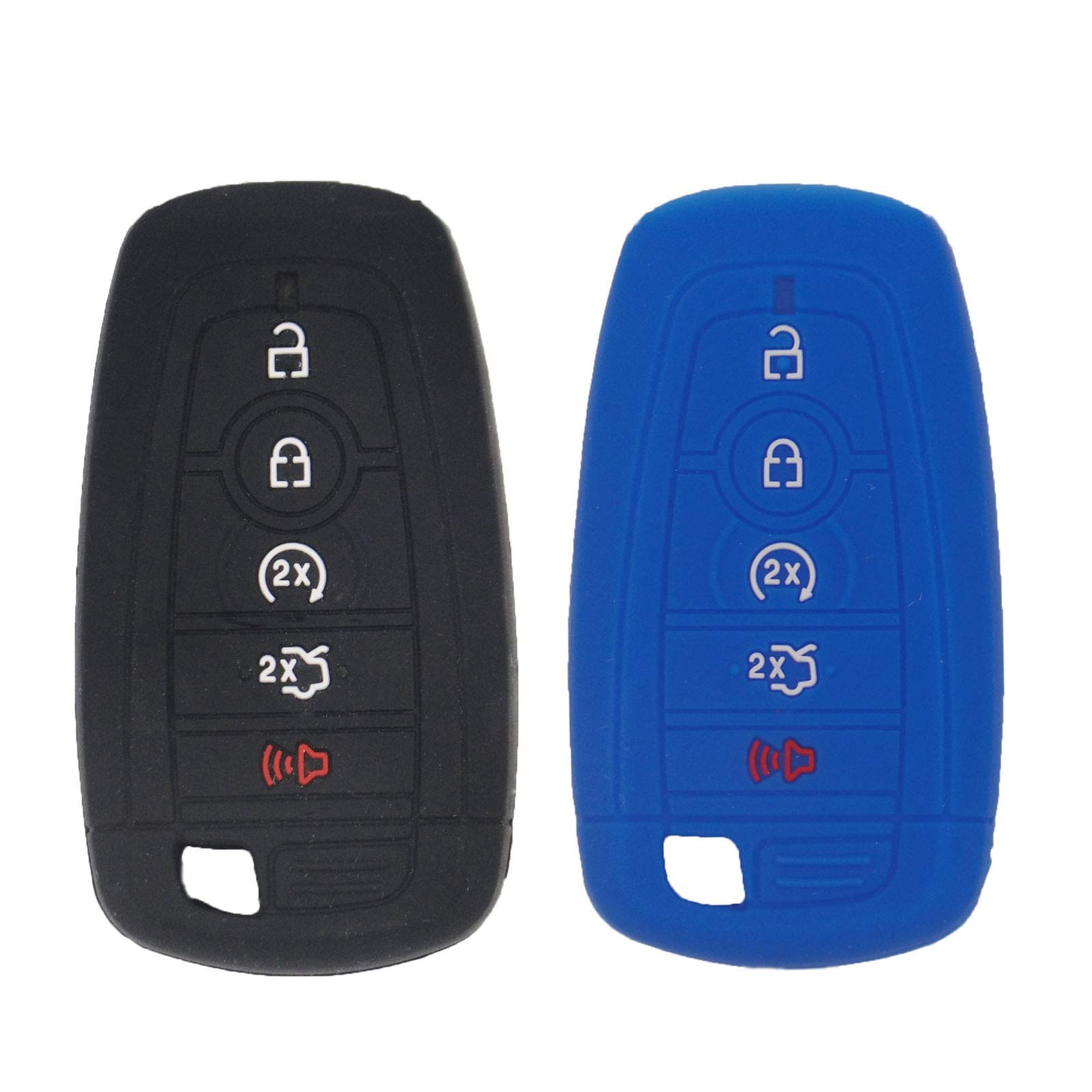 Silicone Key Fob Cover Set for Ford Vehicles - 5 Button Protection Case ...
