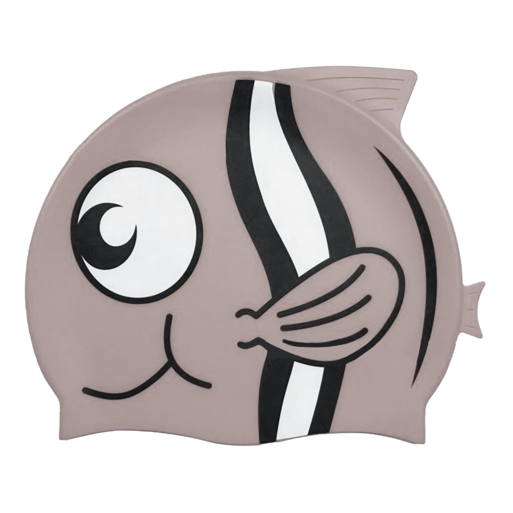 Silicone Kids Swimming Cap Cute Cartoon Fish Shape Swim Cap Comfortable ...