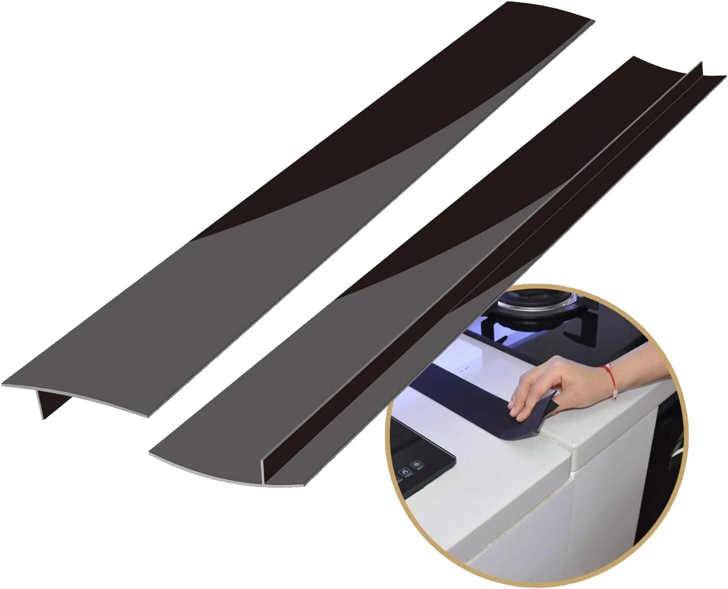 Silicone Kitchen Stove Counter Gap Covers, Anti-Slip Non-Tacky Filler ...