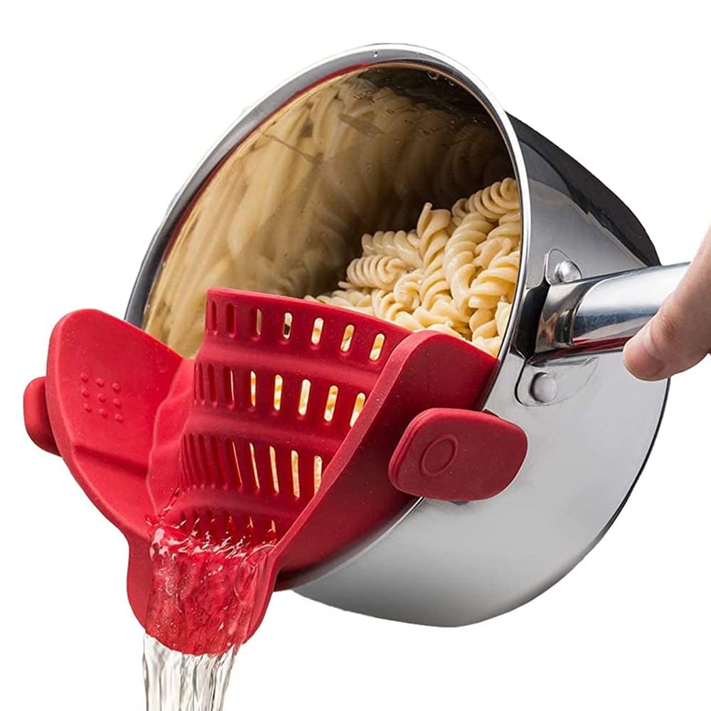 Silicone Kitchen Strainer Clip On Pots and Pans Drain Rack Pasta Noodle ...