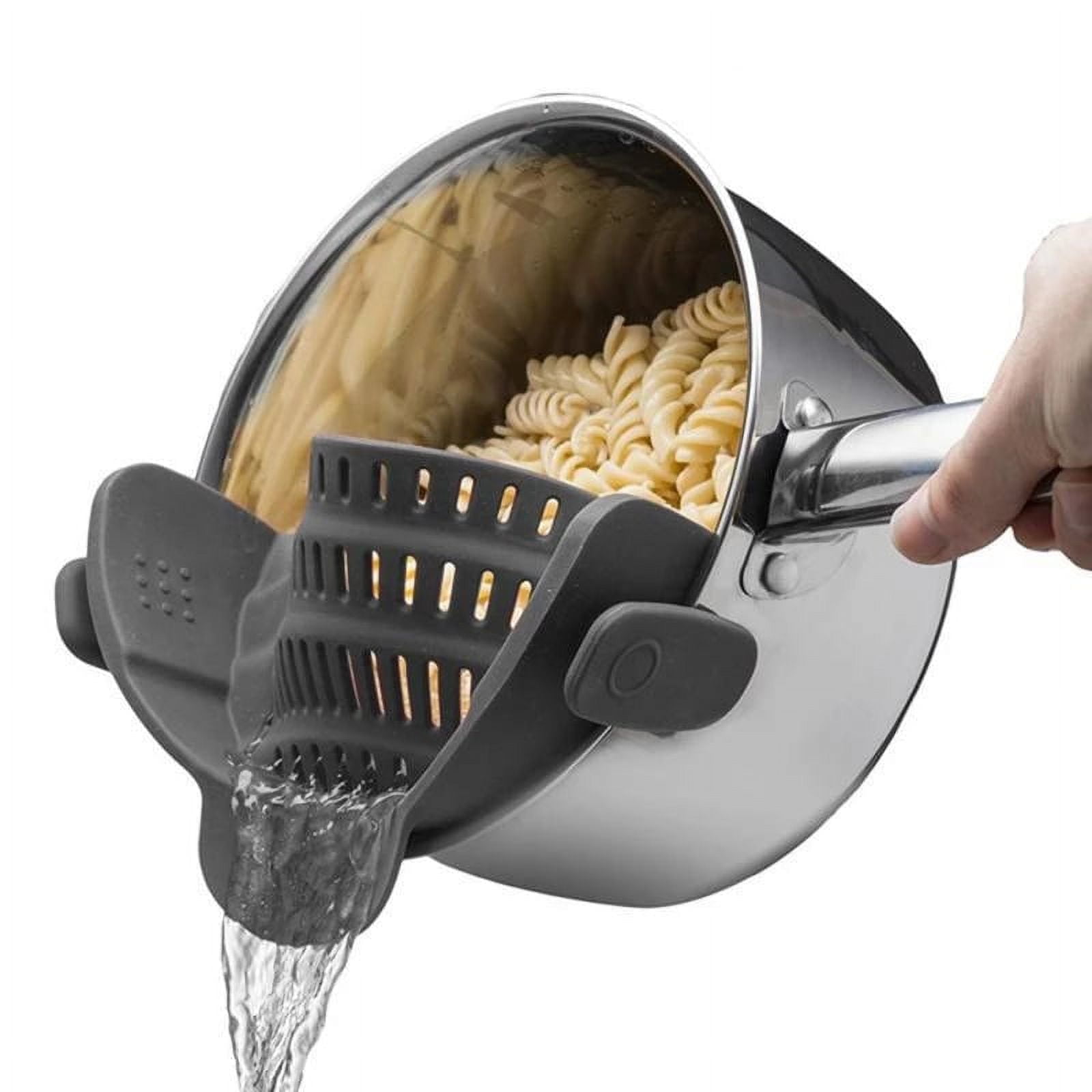 Silicone Kitchen Strainer Clip Pan Drain Rack Bowl Funnel Rice Pasta ...