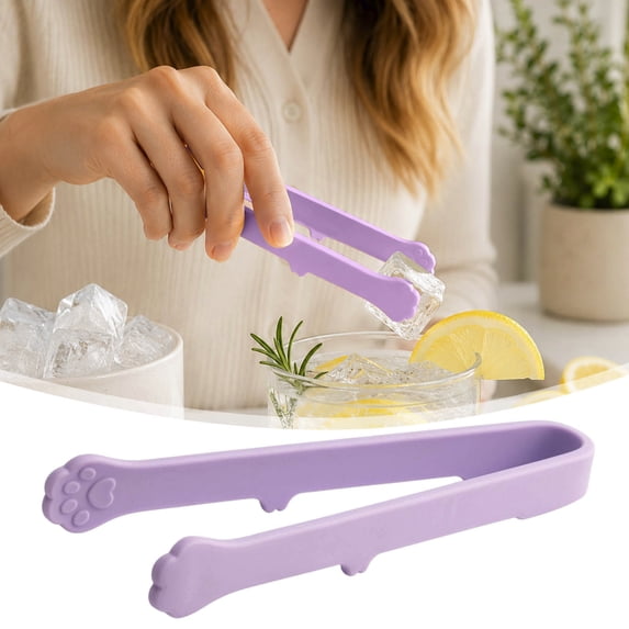 Silicone Kitchen Tongs with Cat Paw Grip, Heat Resistant Food Clips for ...