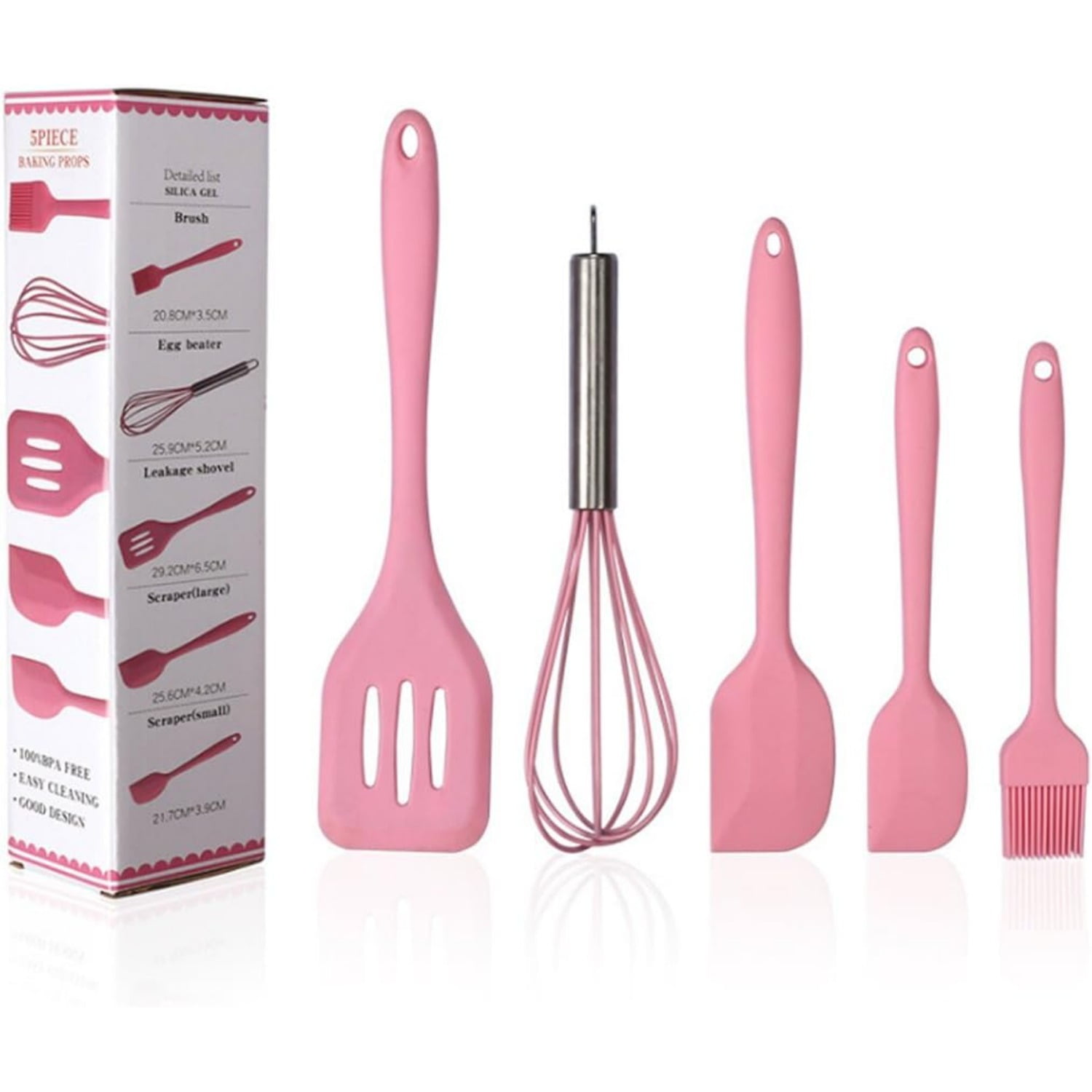 Silicone Kitchen Utensil Set Kitchenware 5PCS Silicone Kitchen Utensils Set Spatulas Brush ...