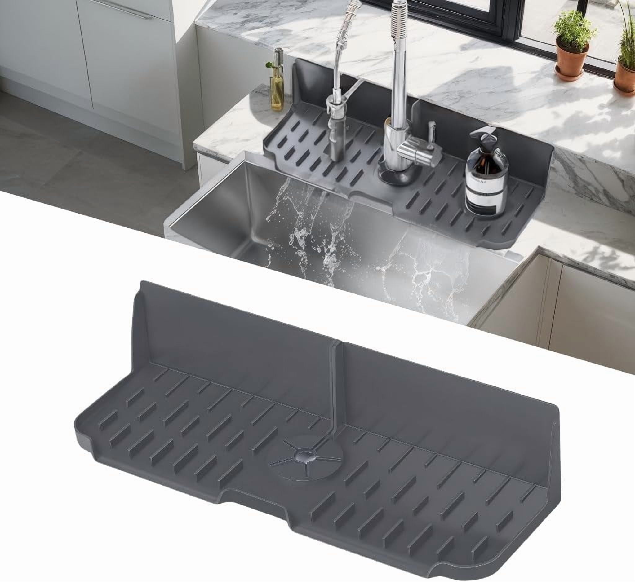 Silicone Kitchen countertop and Sink Splash Guard, Kitchen Sink auto ...