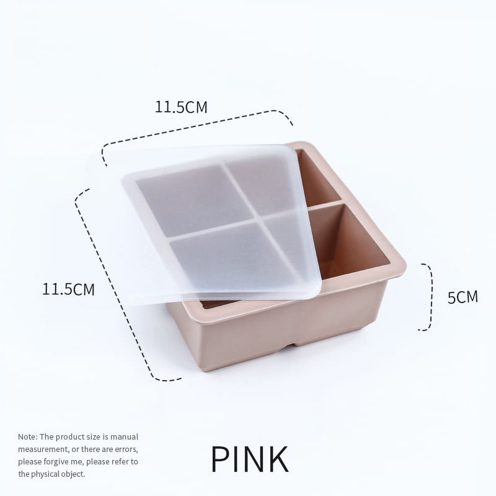 Silicone Large Ice Molds 2 Inch Big Ice Cube Trays with Removable Lid ...