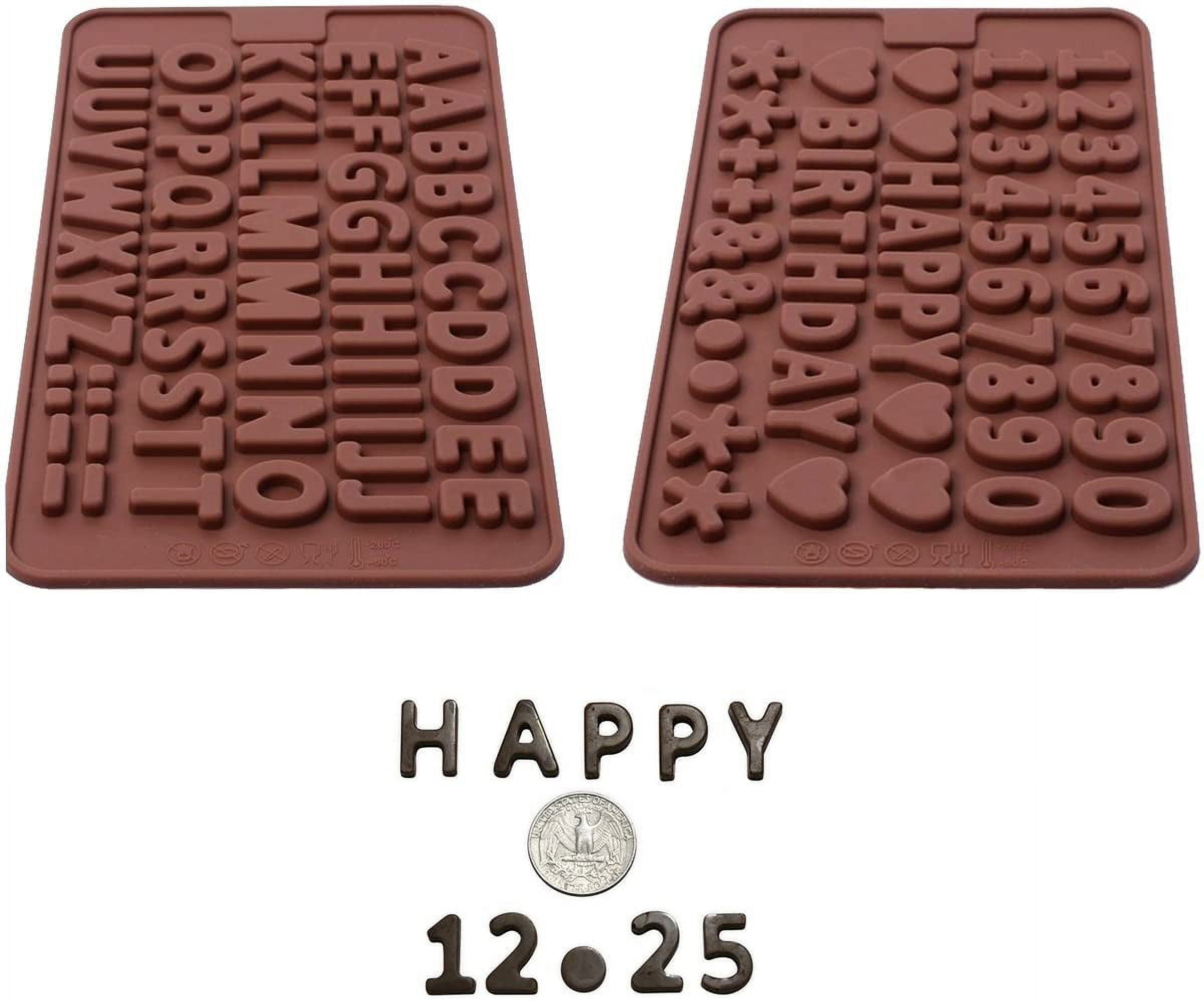 Silicone Letter Mold and Number Chocolate Molds with Happy Birthday ...