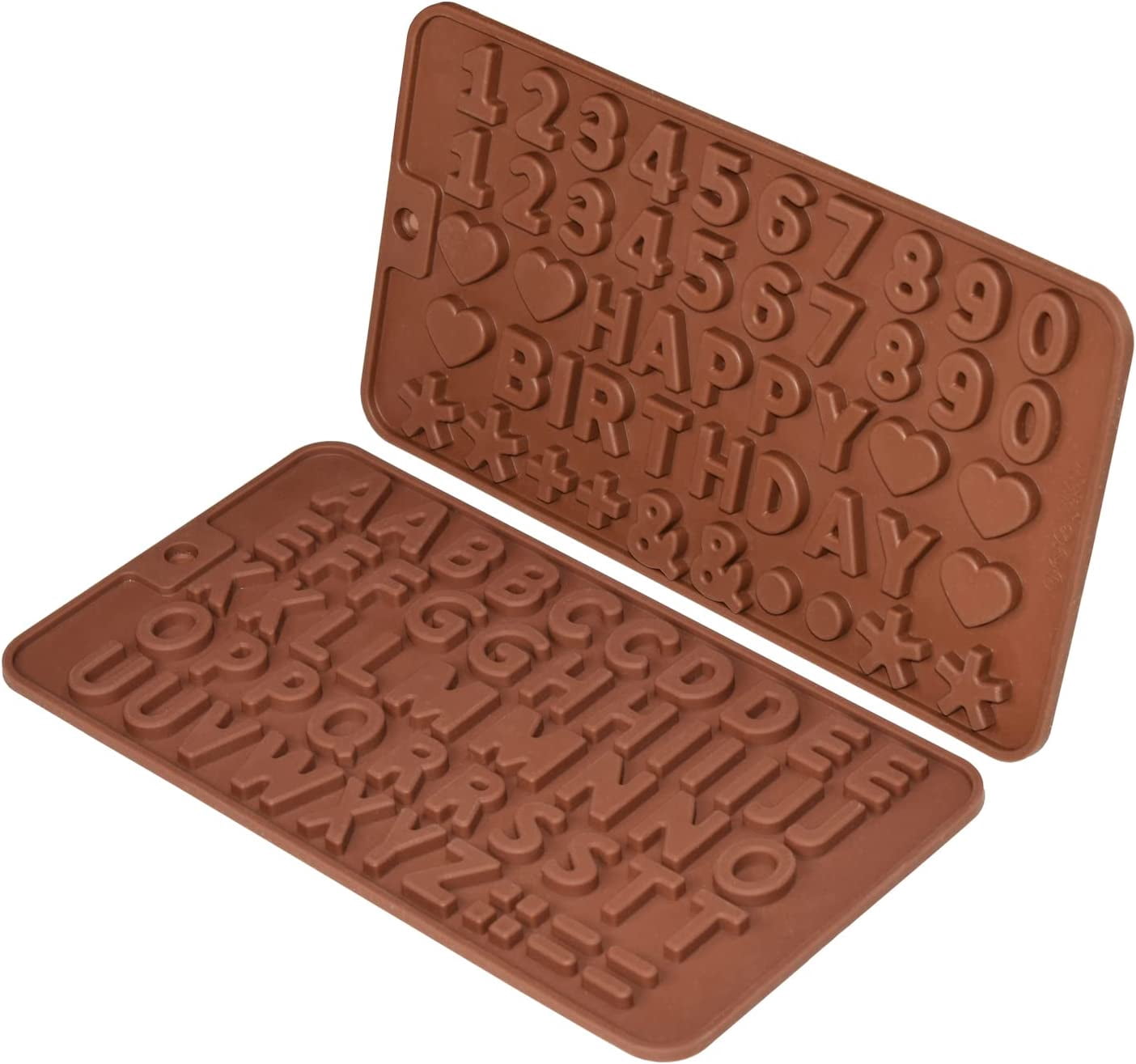 Silicone Letter Number Molds - Reusable Chocolate Molds for Happy ...