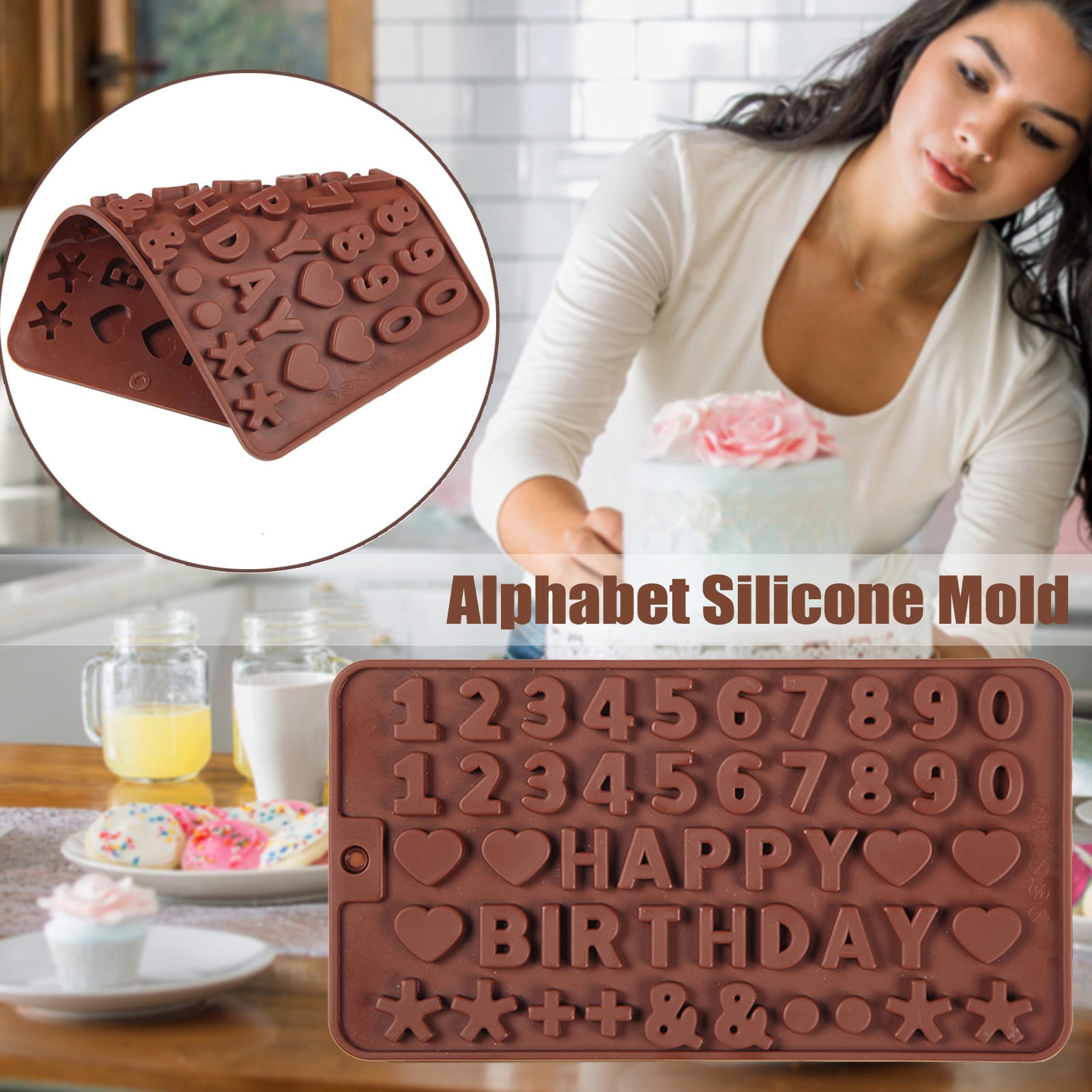 Silicone Letter and Number Molds Cake Decorations Birthday - Walmart.com