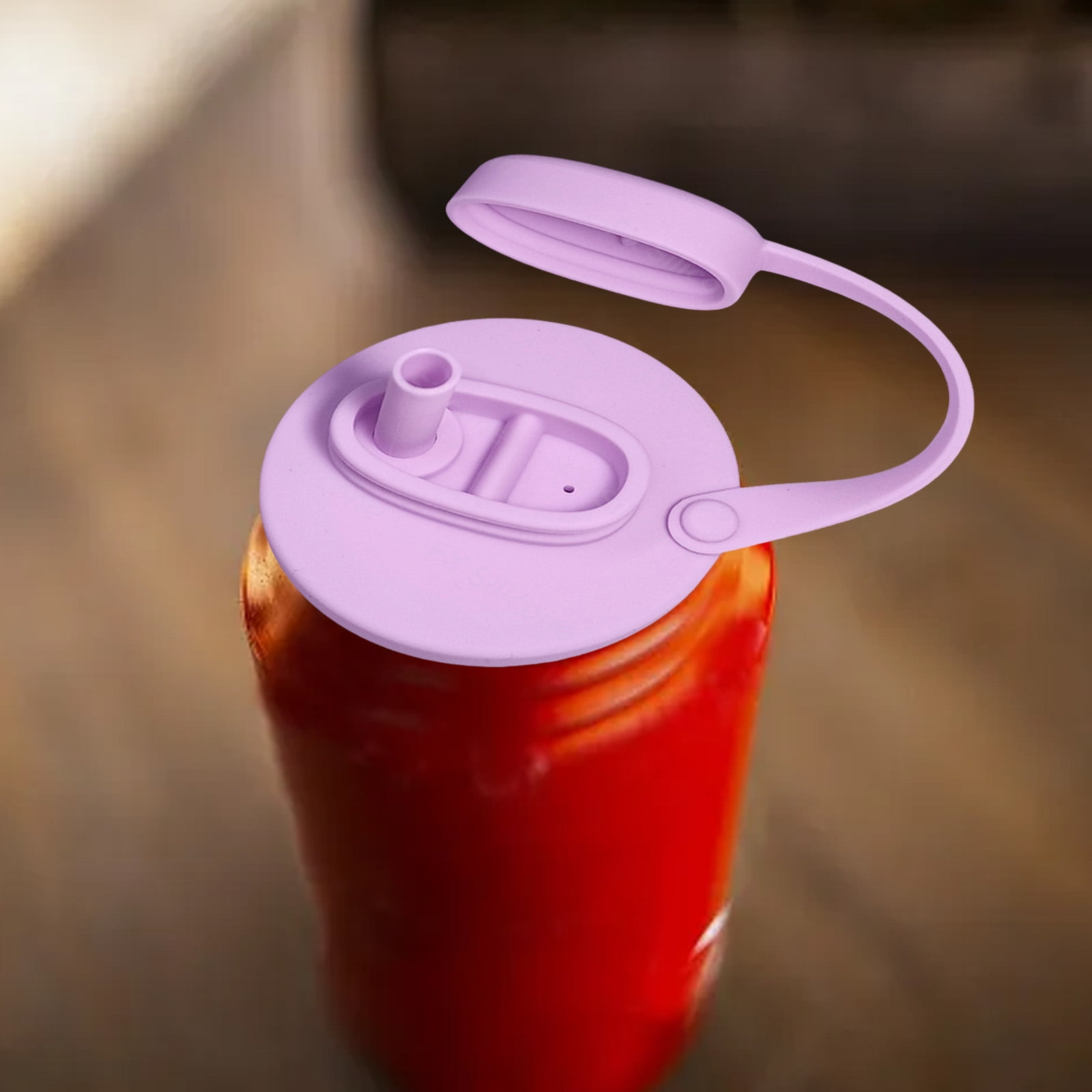 Silicone Lids with Straw,Reusable Can Covers with BPA Free Silicone Straw Protector for Drinks ...