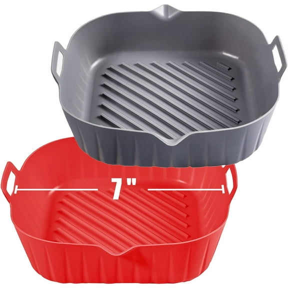 XieQiHua 2 PCS Square Silicone Air Fryer Liners - 8 Inch Reusable Air ...