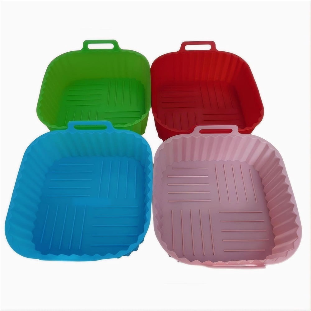 Silicone Liners Square for 8 to 8.5 inch Air Fryer,4Pcs Non-stick Food ...