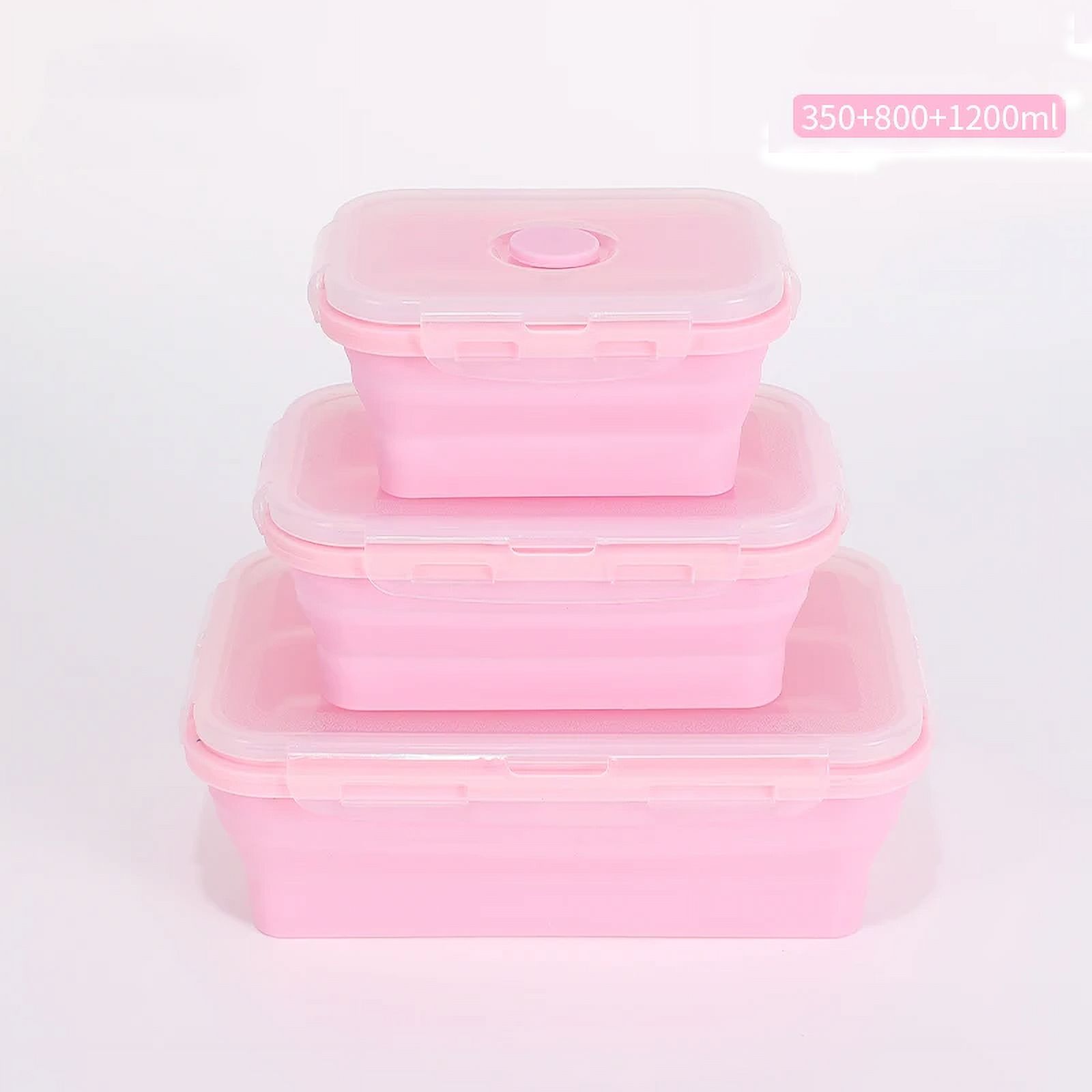 Silicone Lunch Box Bento Box Collapsible Folding Food Storage Container ...